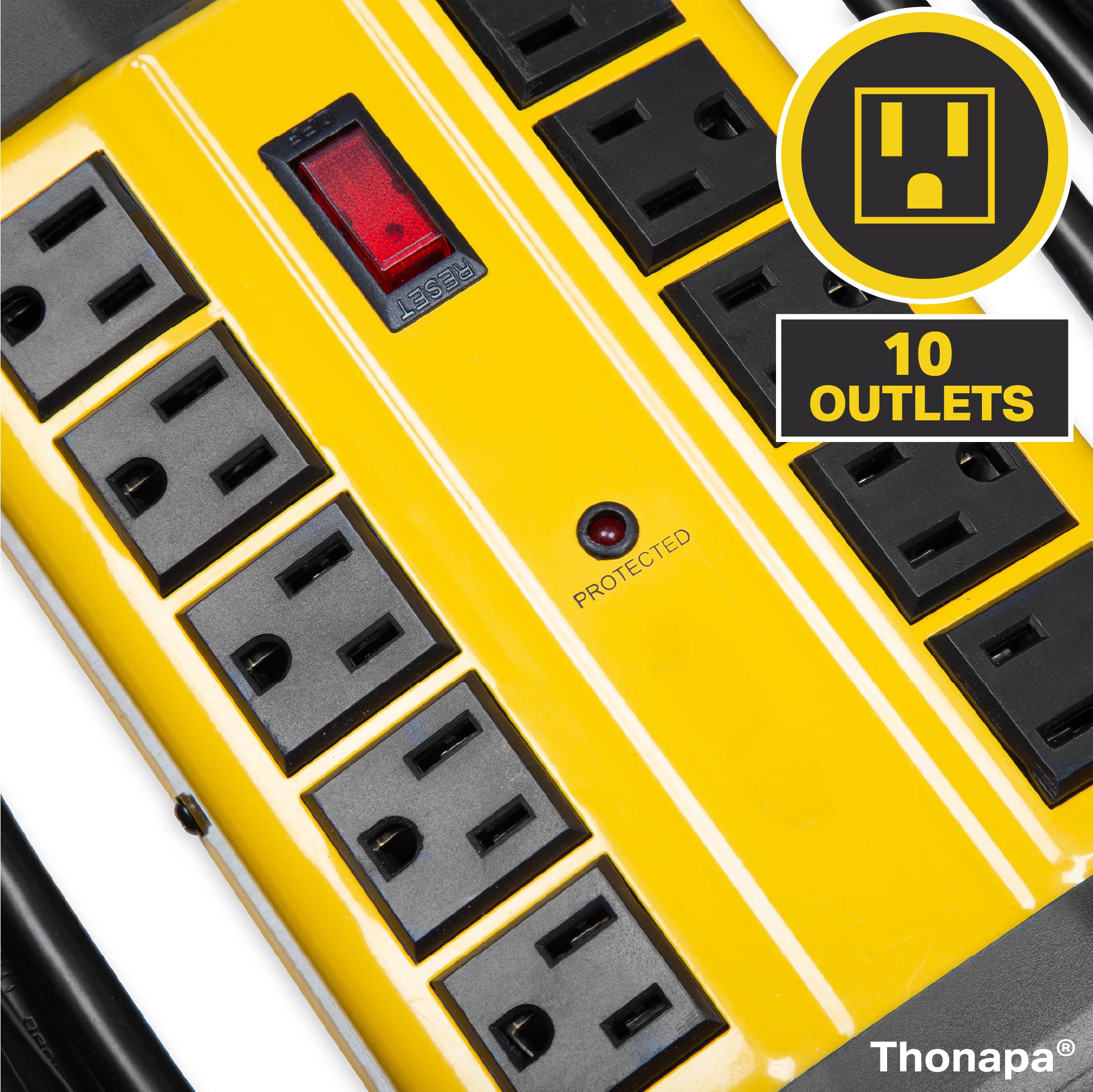 Snapklik.com : Heavy Duty Surge Protector Power Strip 10 Outlets, 14/3 ...