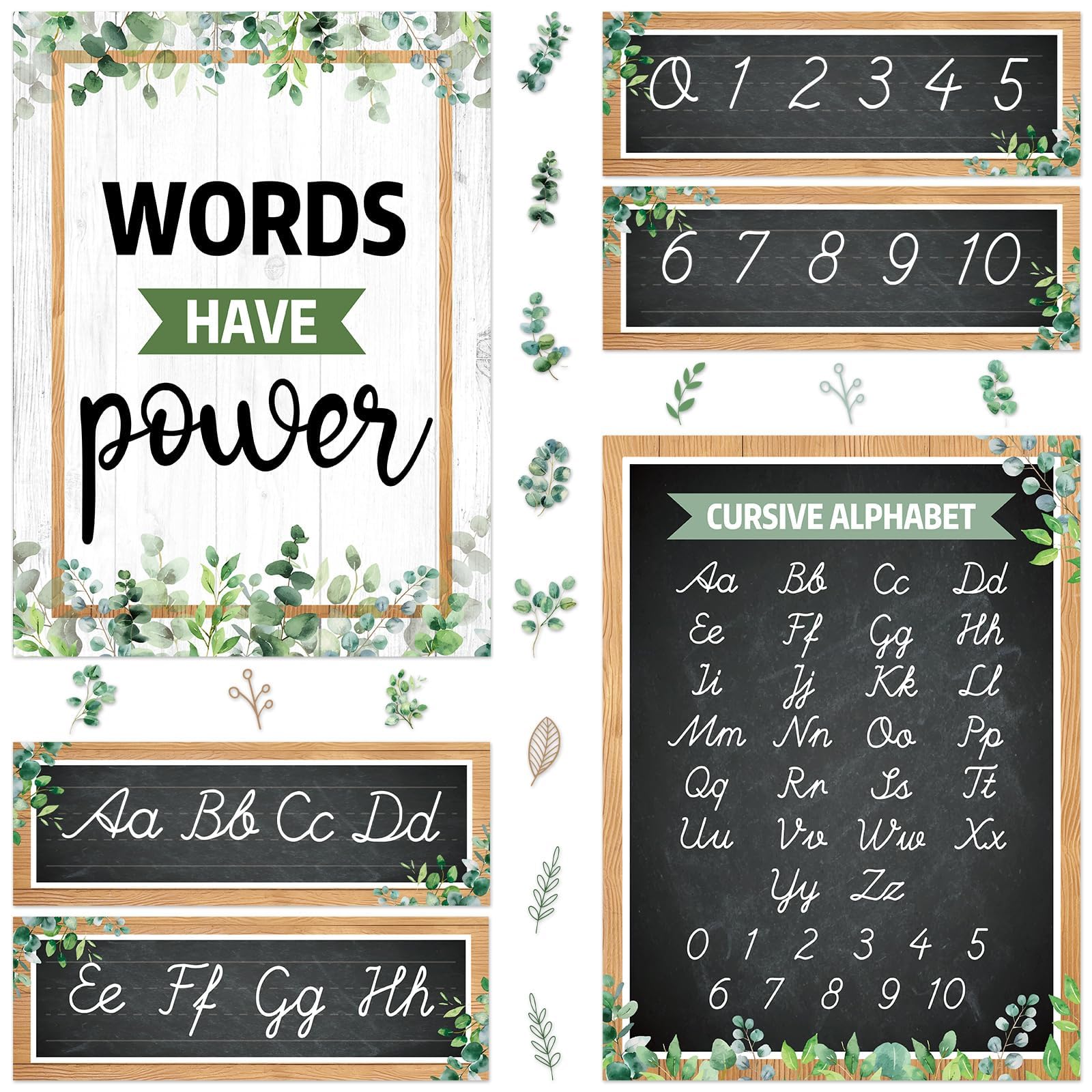 Snapklik.com : Farmhouse Cursive Alphabet And Number Line Poster ...