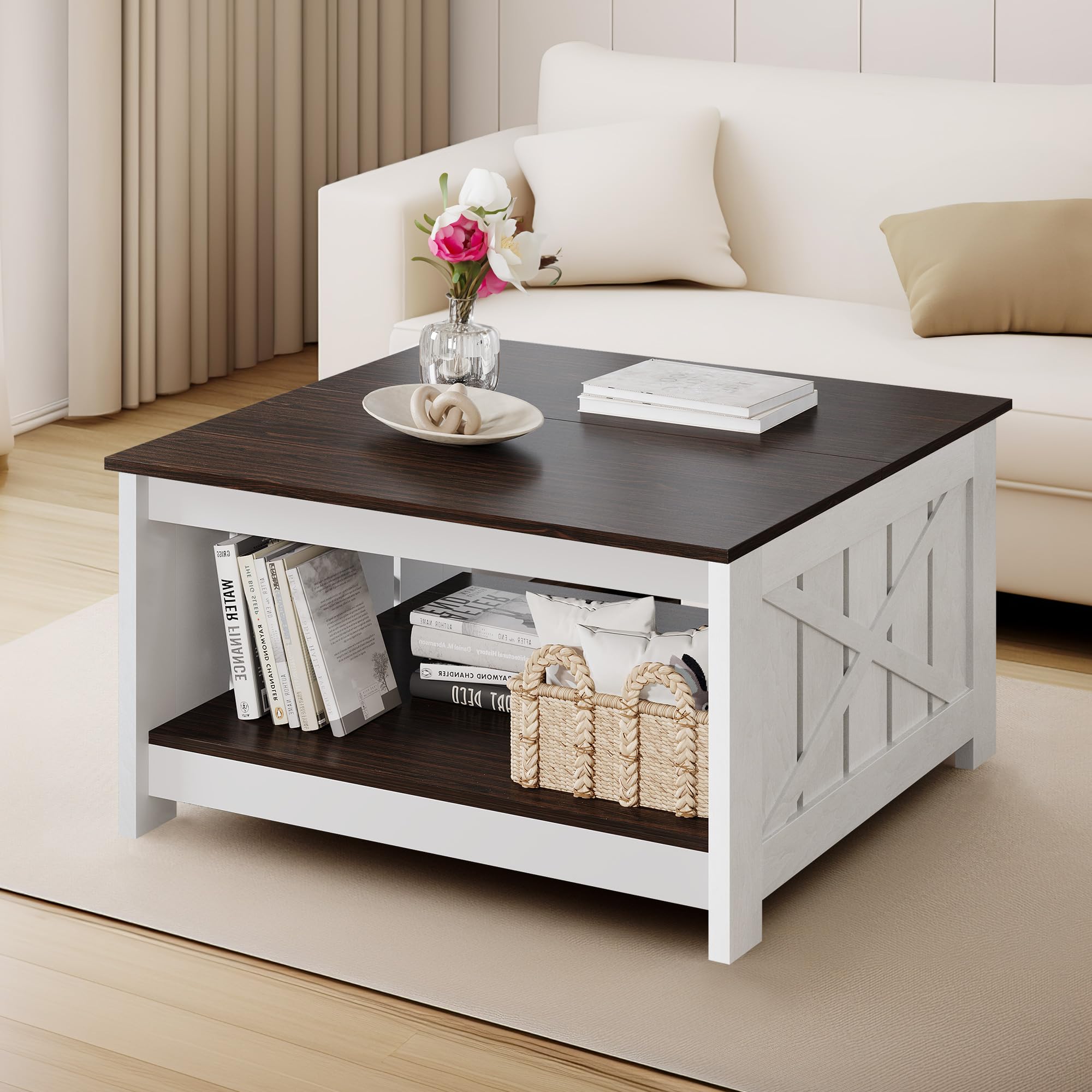 Snapklik.com : YITAHOME Farmhouse Coffee Table