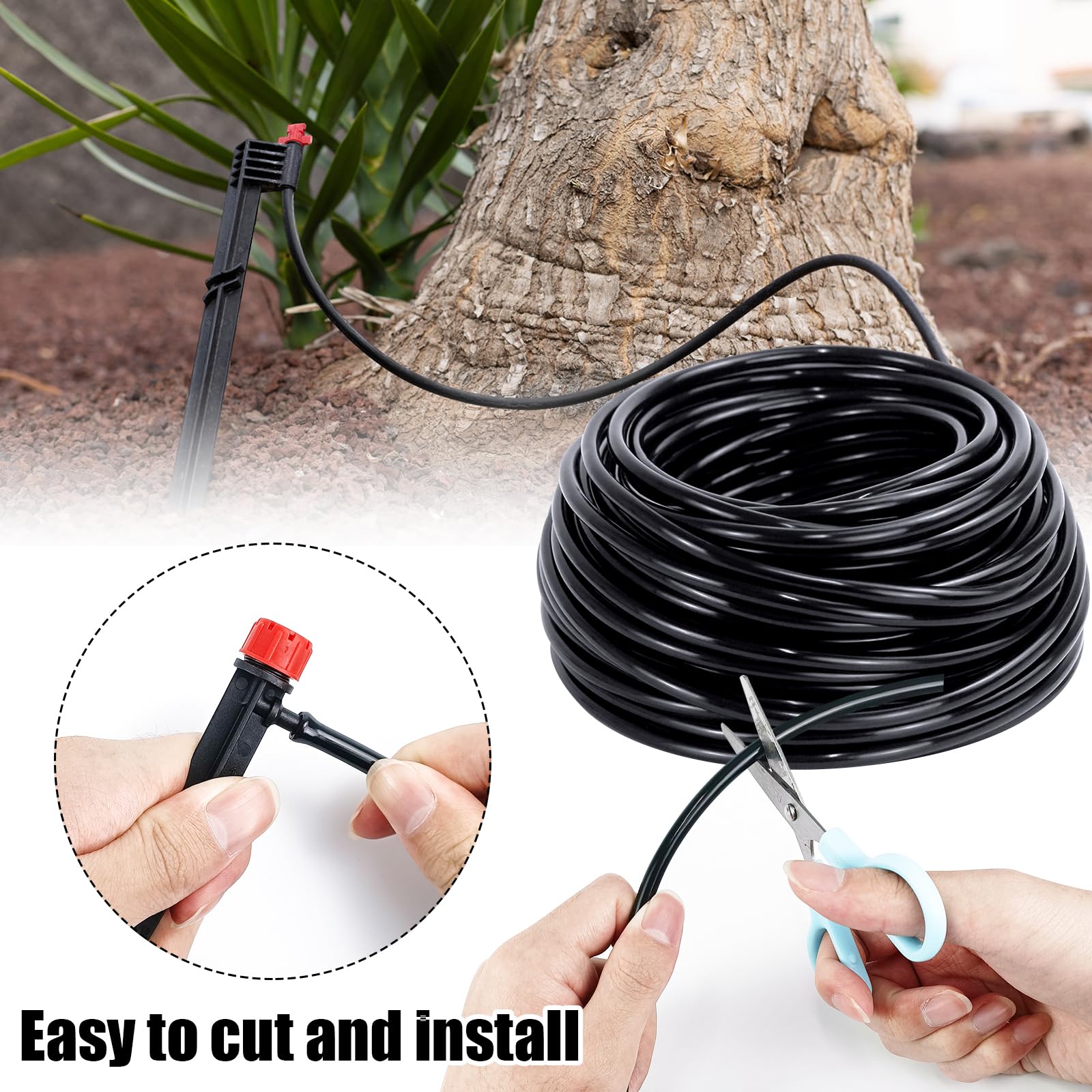 Snapklik.com : 100ft 1/4 Inch Blank Drip Irrigation Tubing,1/4 ...