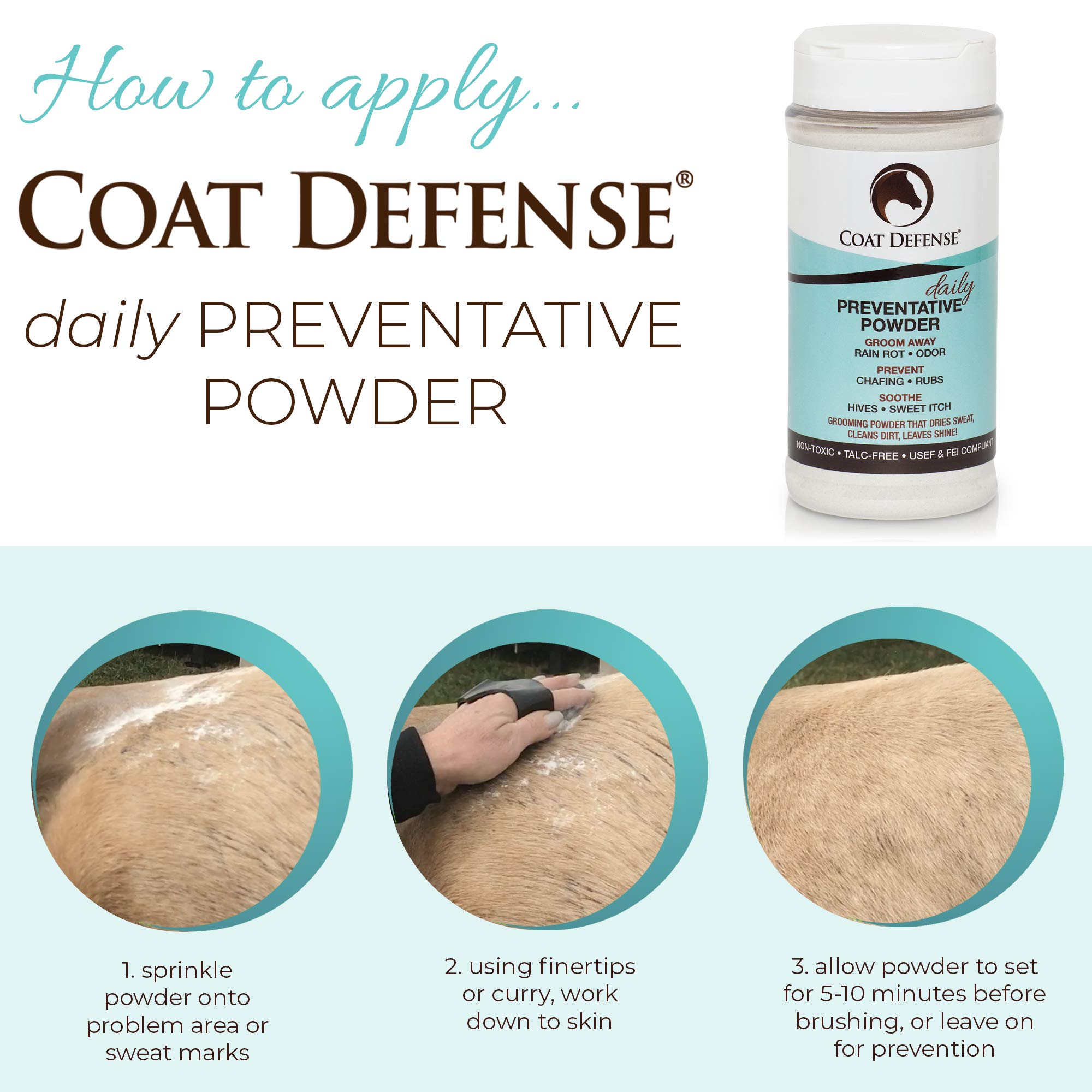 Snapklik.com : COAT DEFENSE Daily Preventative Powder For Horses - Safe ...
