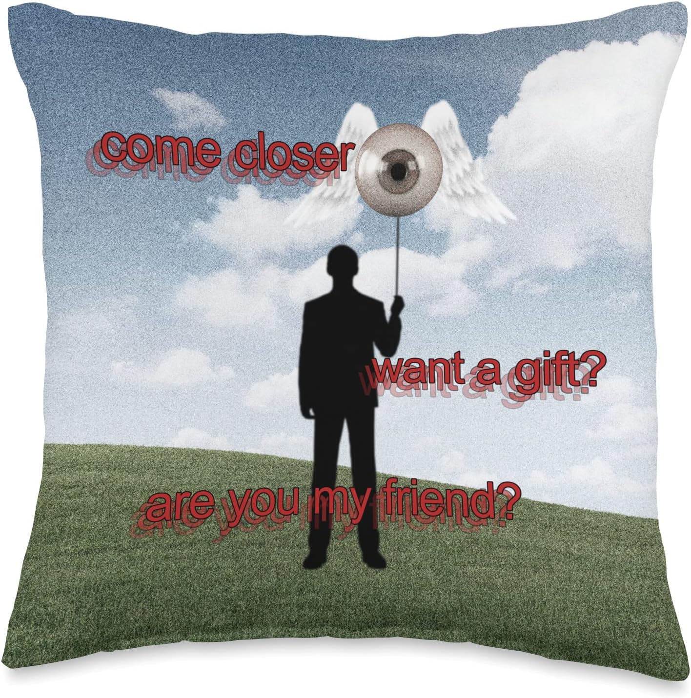 Amazon.com: Weirdcore Aesthetic Shadow Man Holding A Big Eyeball ...