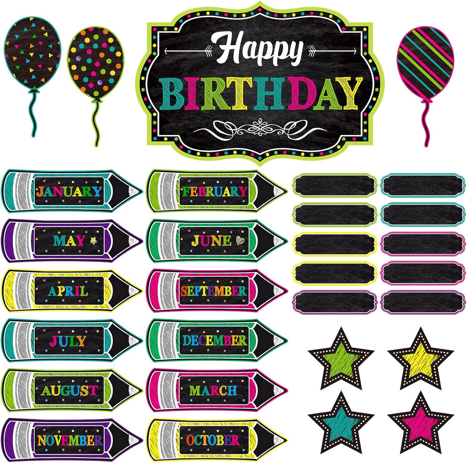 Yisong 60 Pcs Happy Birthday Classroom Bulletin Indonesia | Ubuy