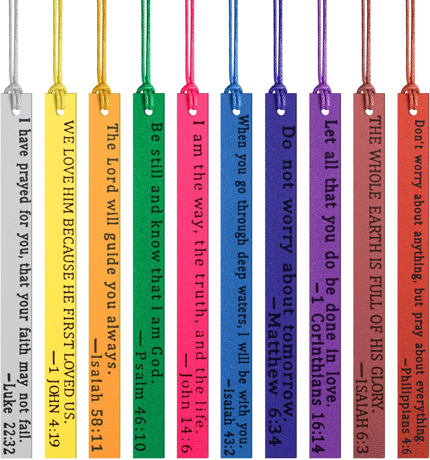 Amazon.com: Laumoi 10 Pieces Christian Leather Bookmark for Women Men ...