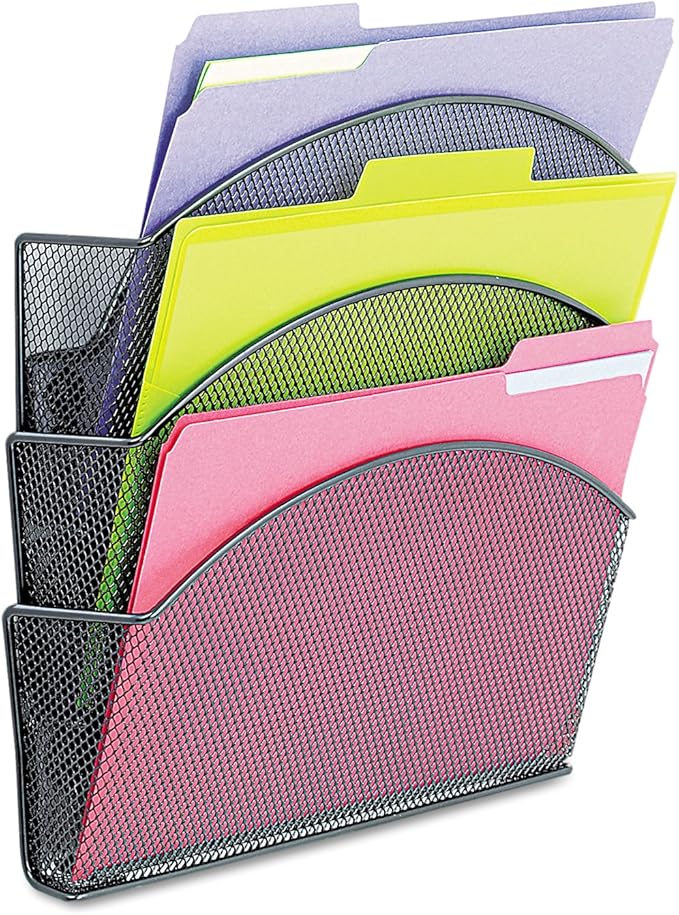 Amazon.com : Safco Products Onyx Magnetic Mesh Triple File Pocket ...