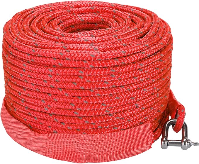 NovelBee 200 Feet Double Braid Nylon Anchor Rope,Boat Mooring Anchor ...