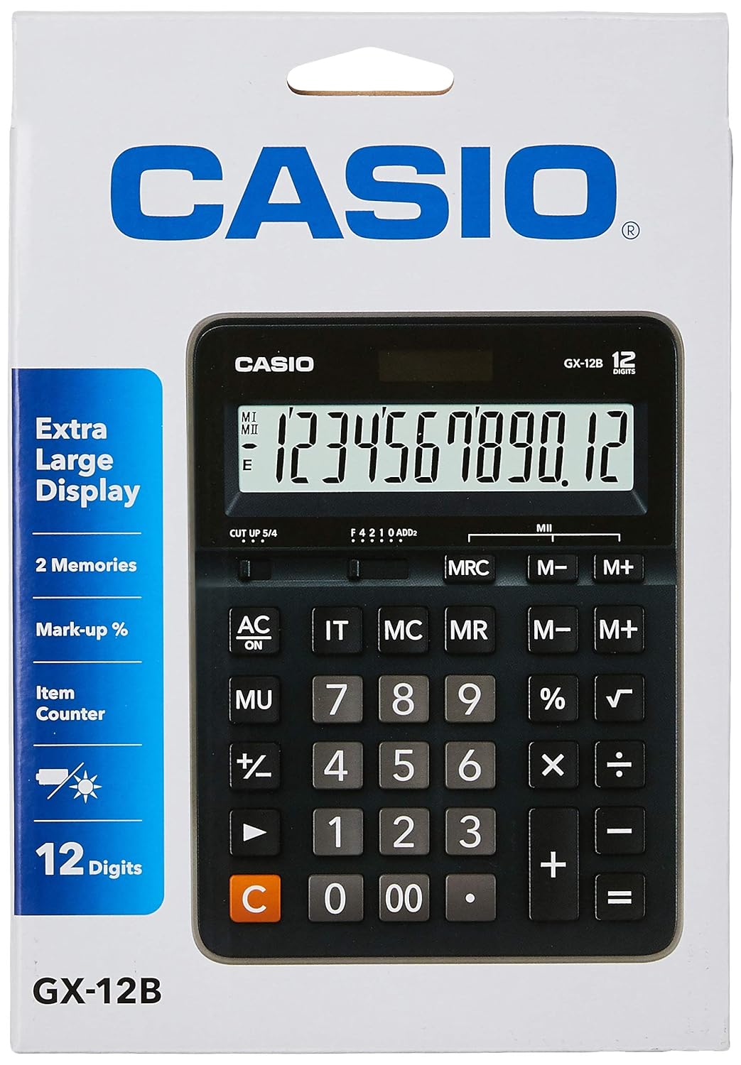 Casio GX12B-BK Large Display 12 Digit Basic Desk Calculator : Amazon.in ...