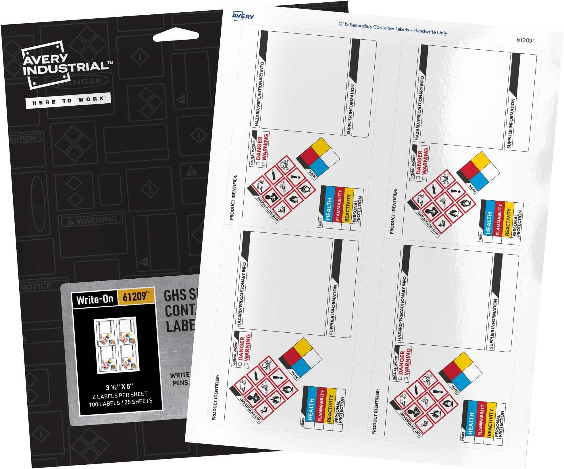 Amazon.com: AVERY GHS Secondary Container Labels, Pre-Printed ...