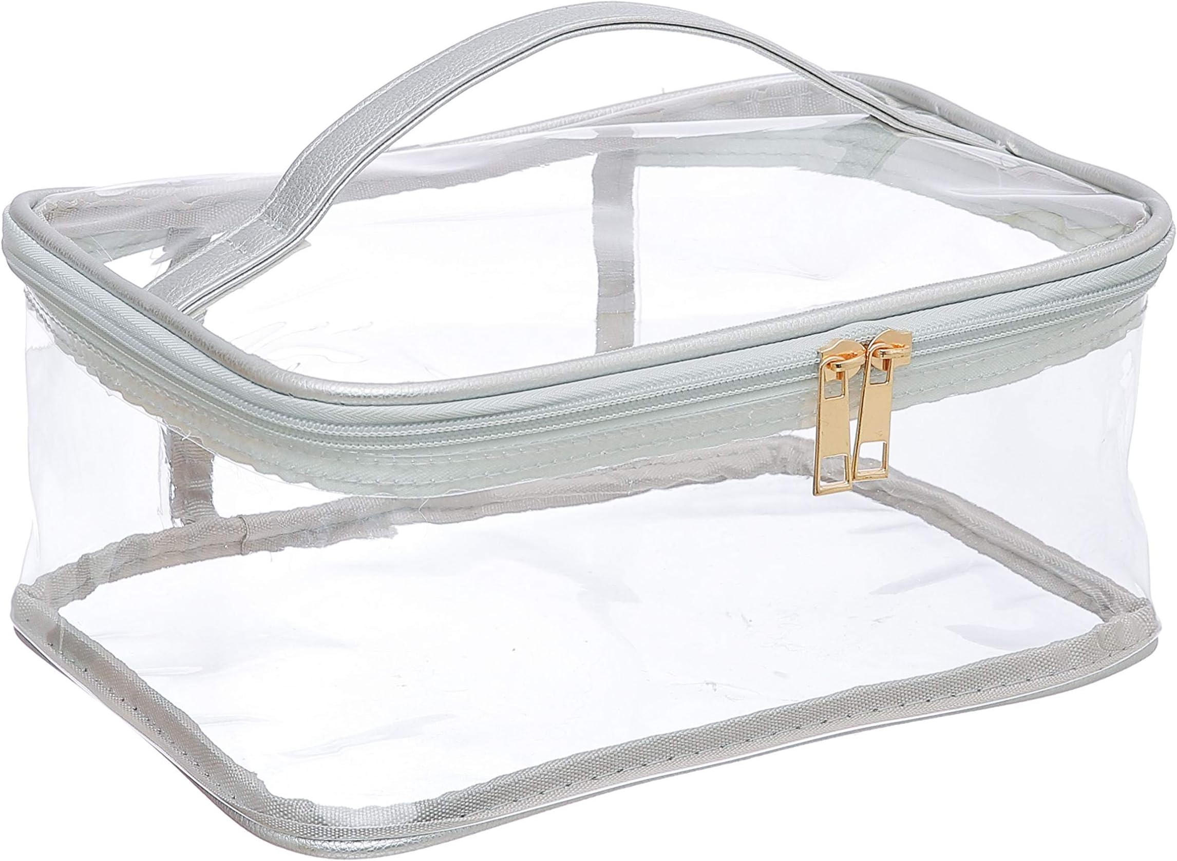 Amazon.com : Large Cosmetic Bag for Women / Clear, See-Through Makeup ...