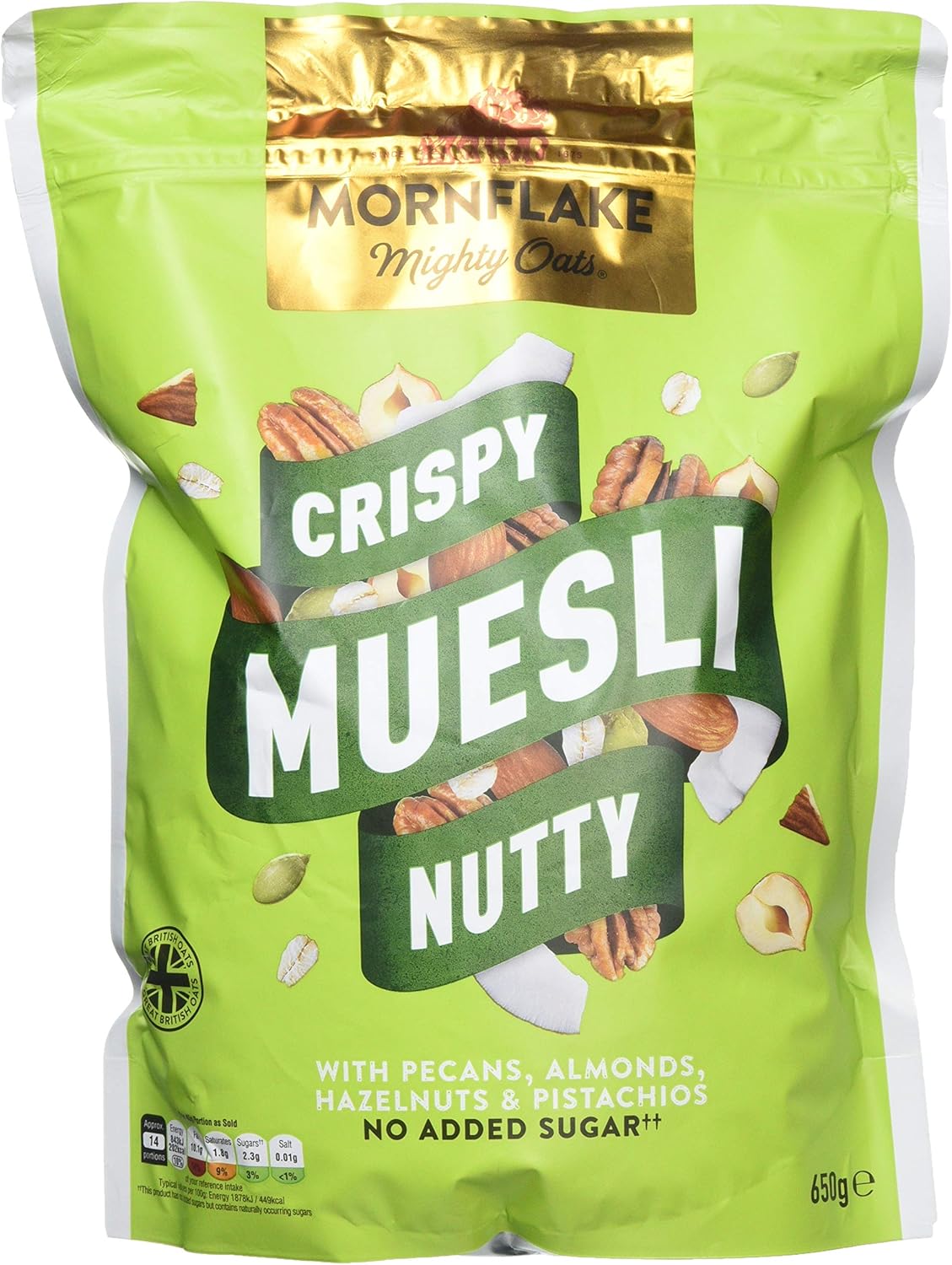 Mornflake - 1x 650g Mighty Oats, Crispy & Nutty Muesli No Added Sugar ...