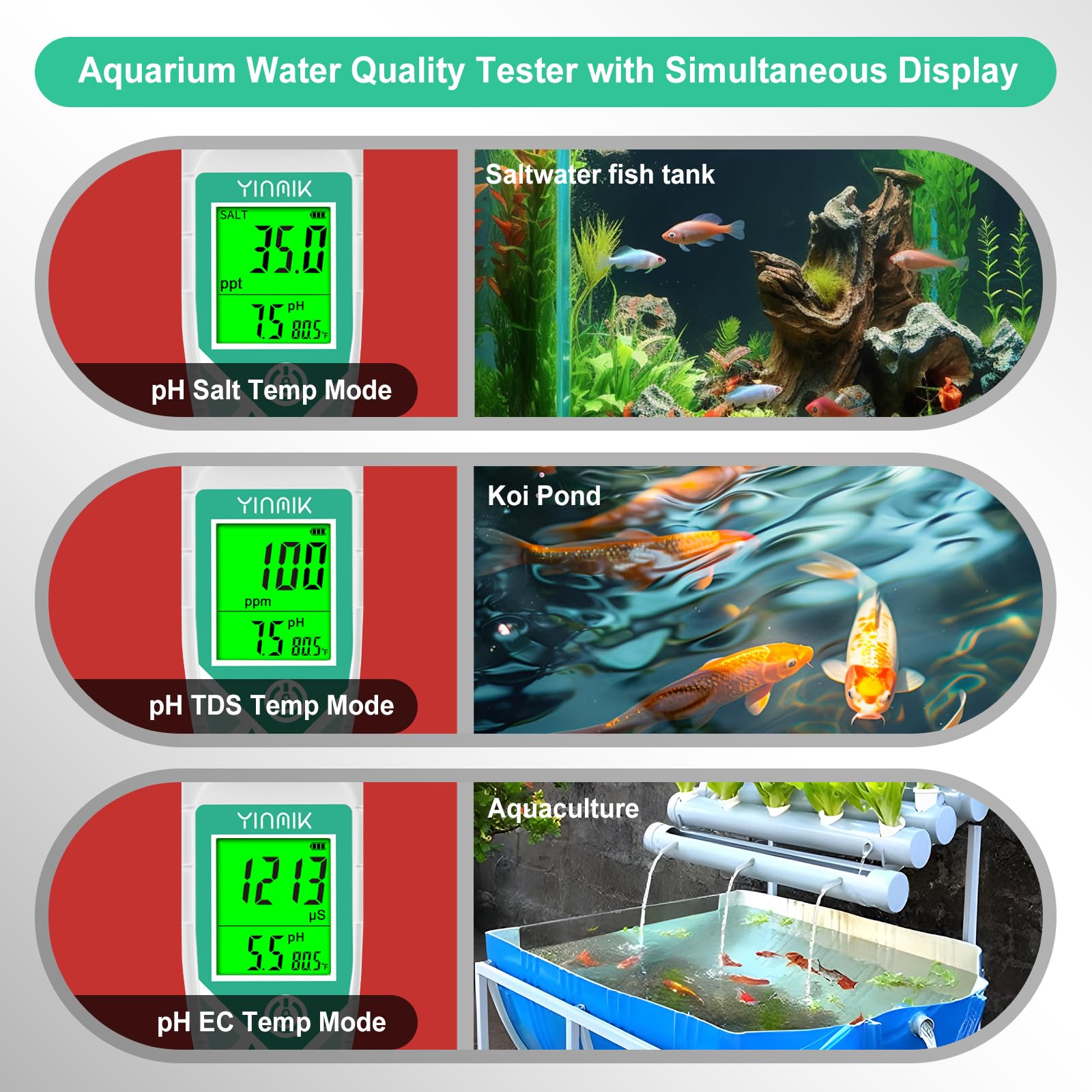 Snapklik.com : Aquarium pH Salt Tester, Digital Salinity Meter For ...