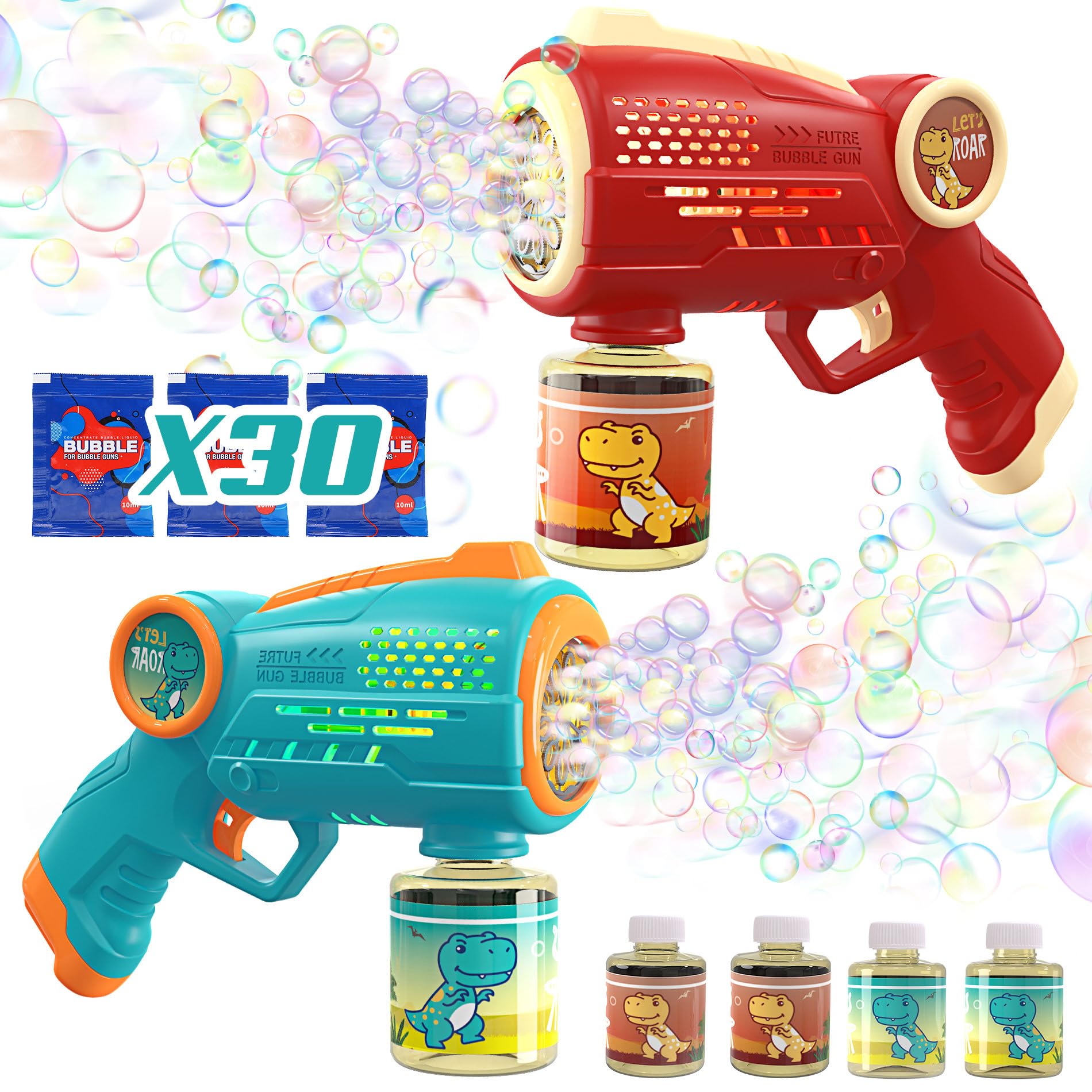 Snapklik.com : Skirfy Bubble Gun, 2 PCS Bubble Machine Gun