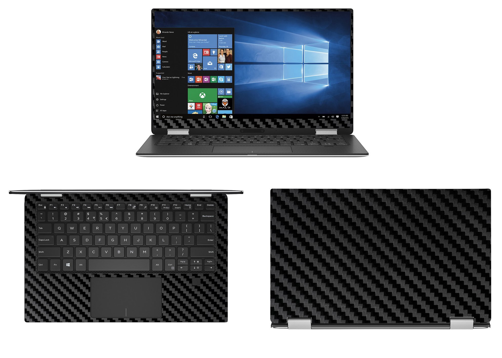 Black Carbon Fiber Skin Decal Wrap Skin Case For Dell | Desertcart INDIA