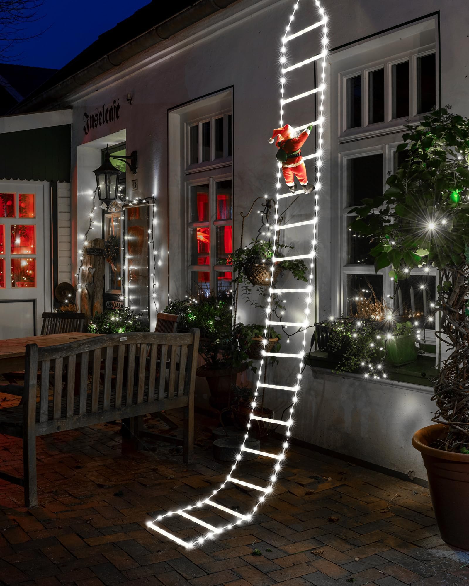 Amazon.com: ROCEEI 10ft Christmas Decorative Ladder Lights with ...