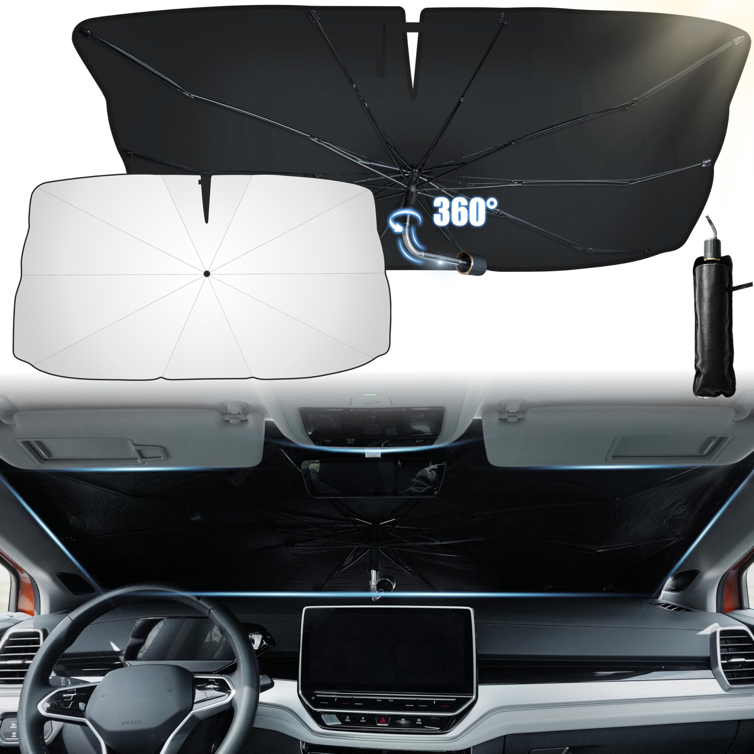 Amazon.com: REEVAA® 2024 Newest Car Windshield Sun Shade Umbrella [Nano ...