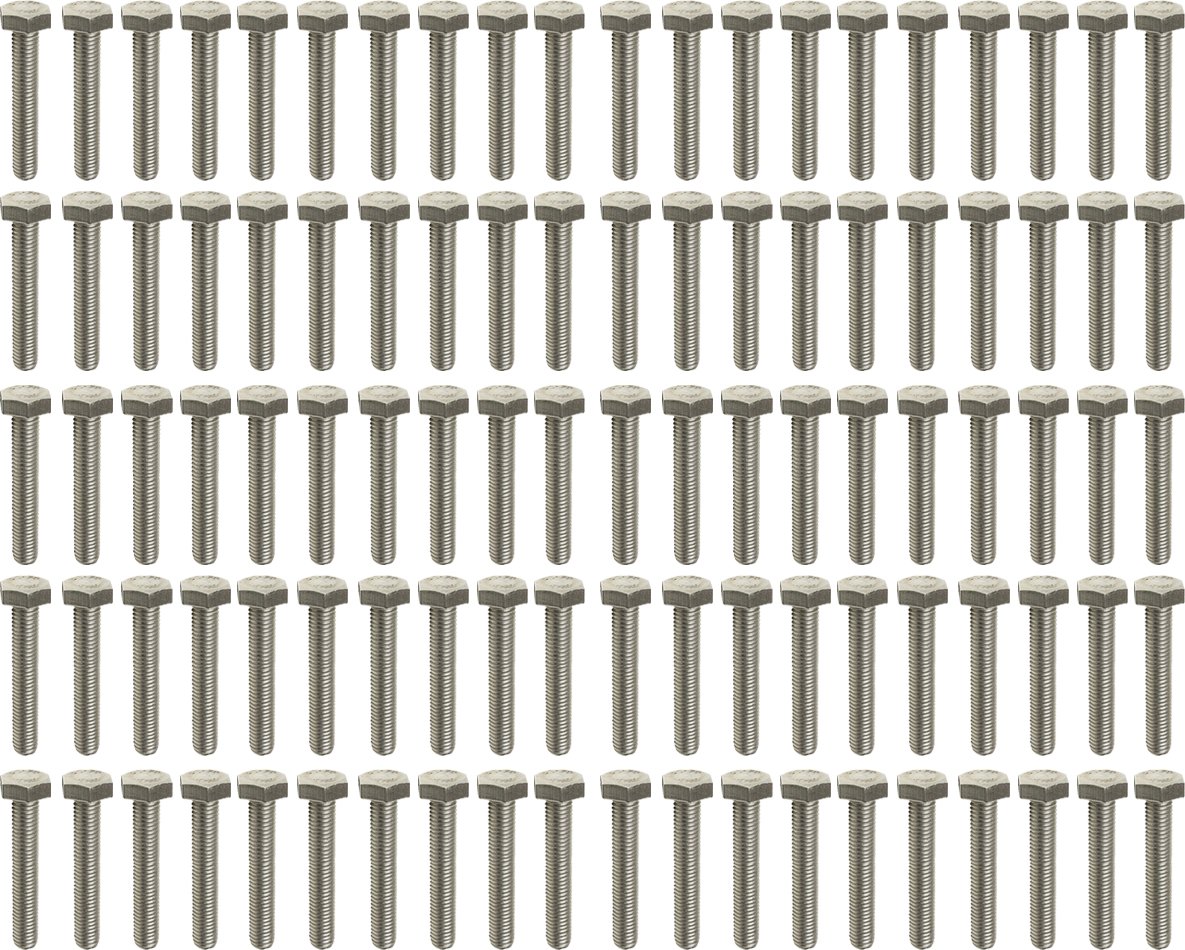 M6 x 50mm Hex Set Screw Hexagon Head Bolt - 100 Pack : Amazon.co.uk ...