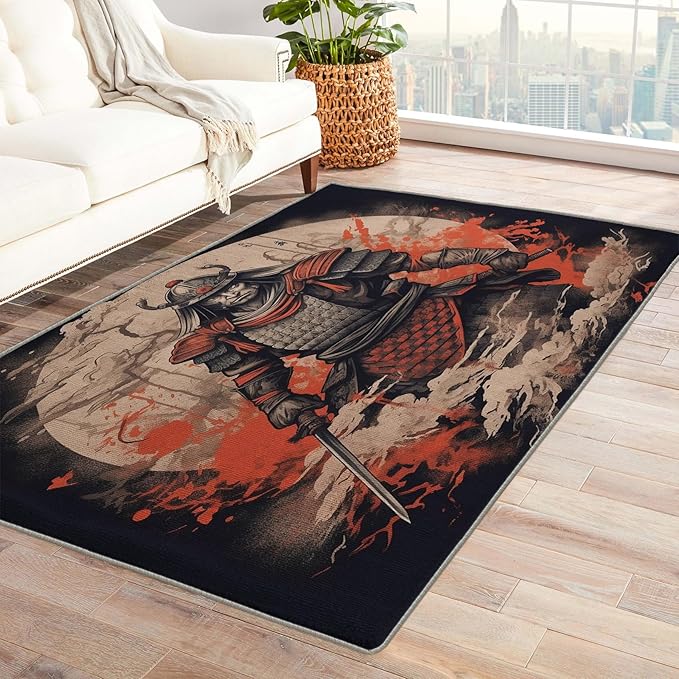 Amazon.com: Japanese Samurai Rug & Home Decor - 3x5 Rug, Anime Style ...