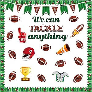 Amazon.com: HIQINLUG Football Bulletin Board Decorations Set Sports ...