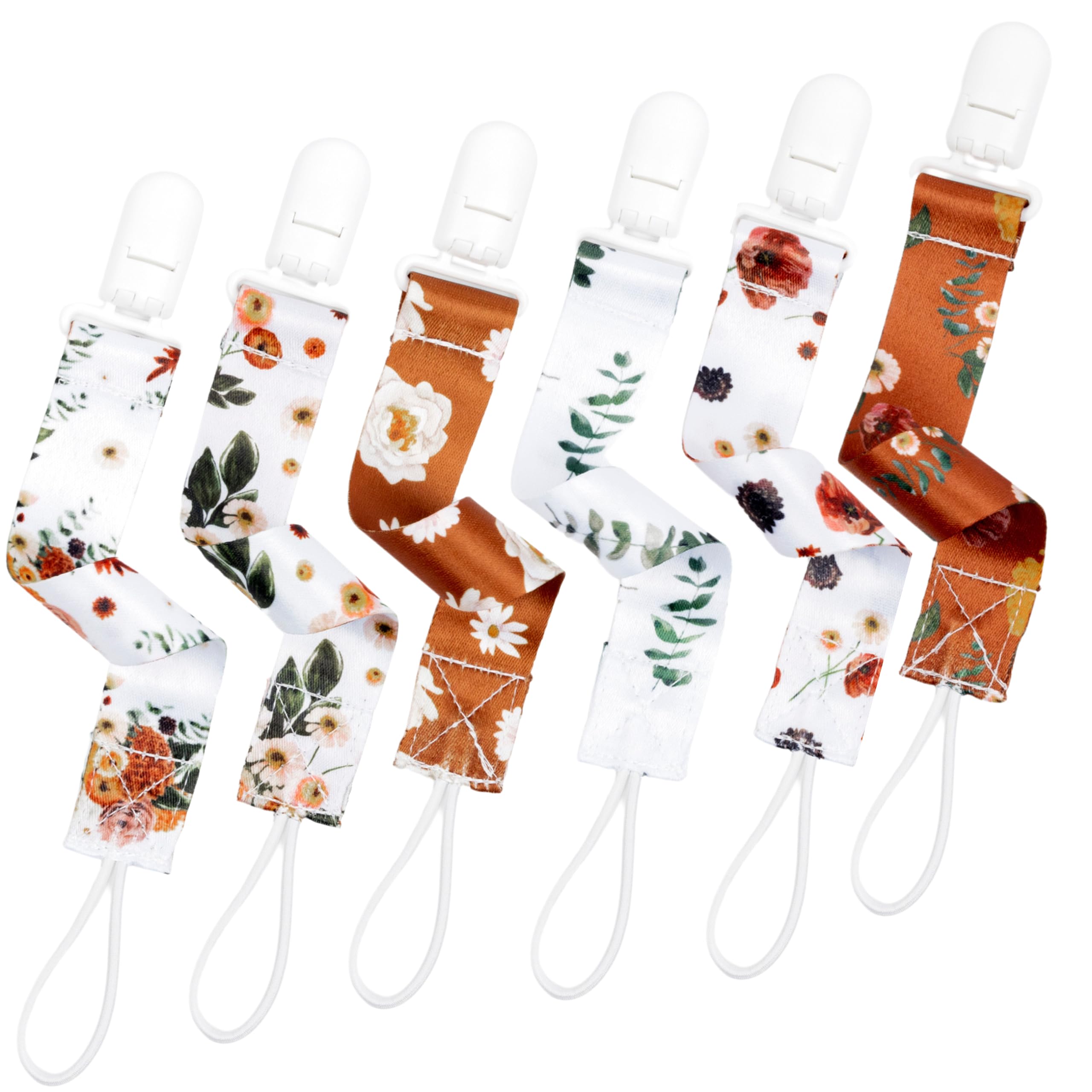 Amazon.com : BUNNYBEE Neutral Pacifier Clip Set, 6 Pack Pacifier Holder ...