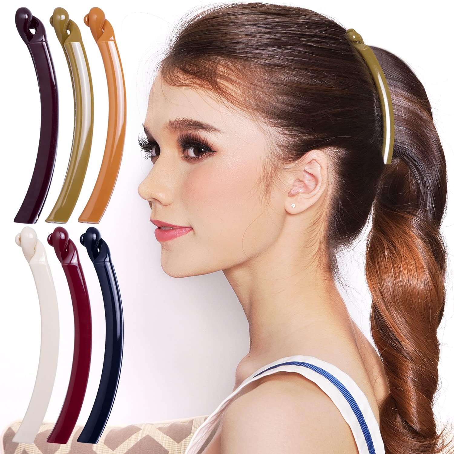 Amazon.com : Molain Gradient Color Hair Clips, 4 Pcs Retro Plastic ...