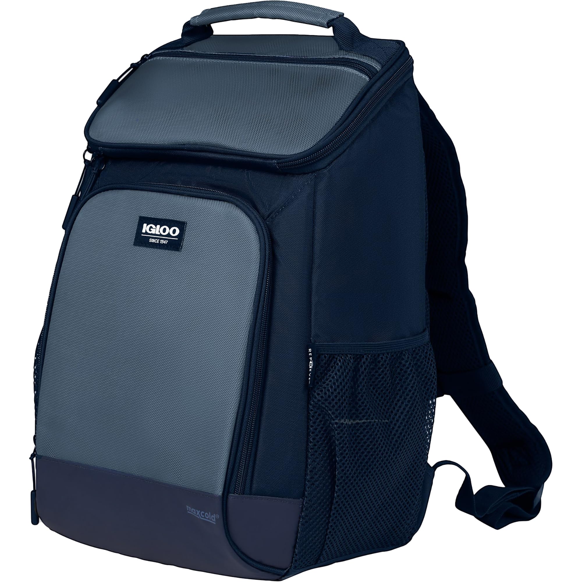 Snapklik.com : Top Grip Repreve Eco-Friendly Maxcold Backpack Cooler-Blue