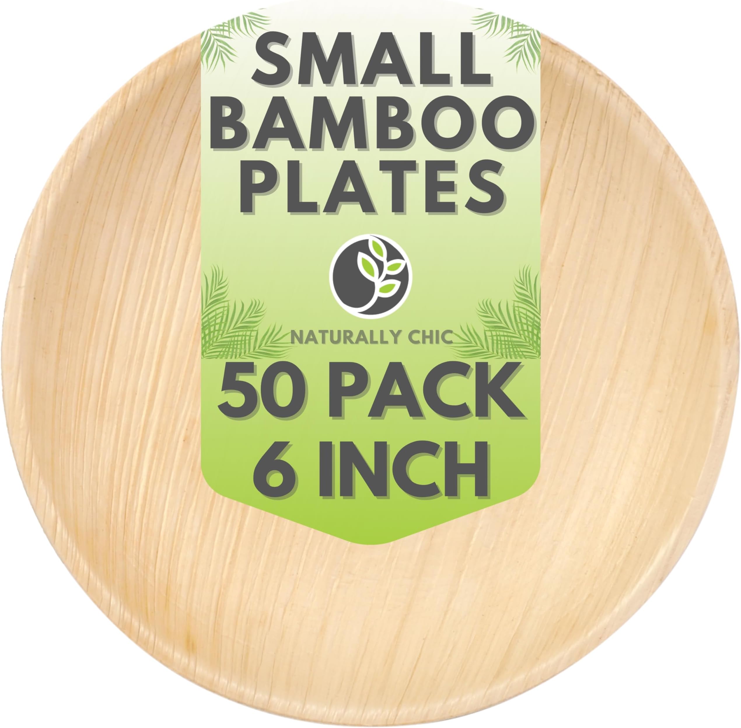 Amazon.com: Palm Leaf Plates 10 Inch Round Bamboo Plates Disposable 25 ...