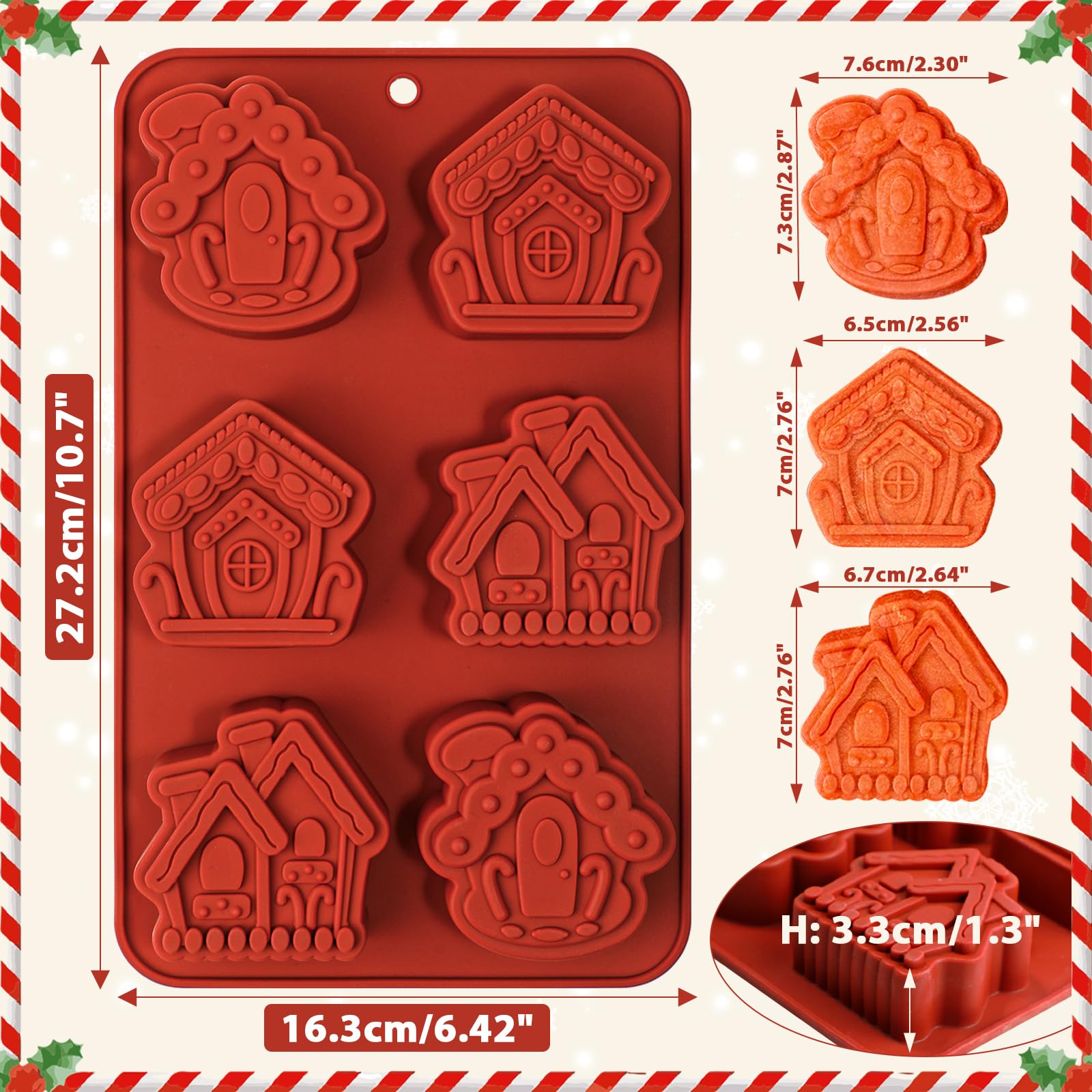Snapklik.com : Webake Gingerbread House Cake Molds Silicone Christmas ...