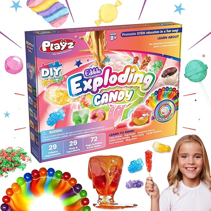 Amazon.com: Playz Edible Exploding Candy Food Science STEM Chemistry ...