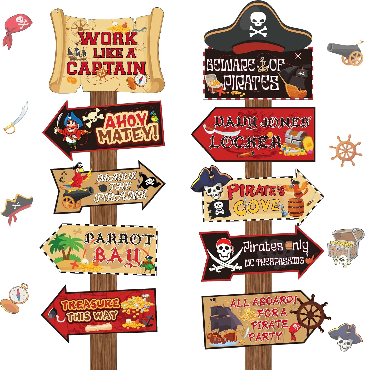 Amazon.com: Chilfamy Pirate Party Decorations - Pirate Party Signs ...
