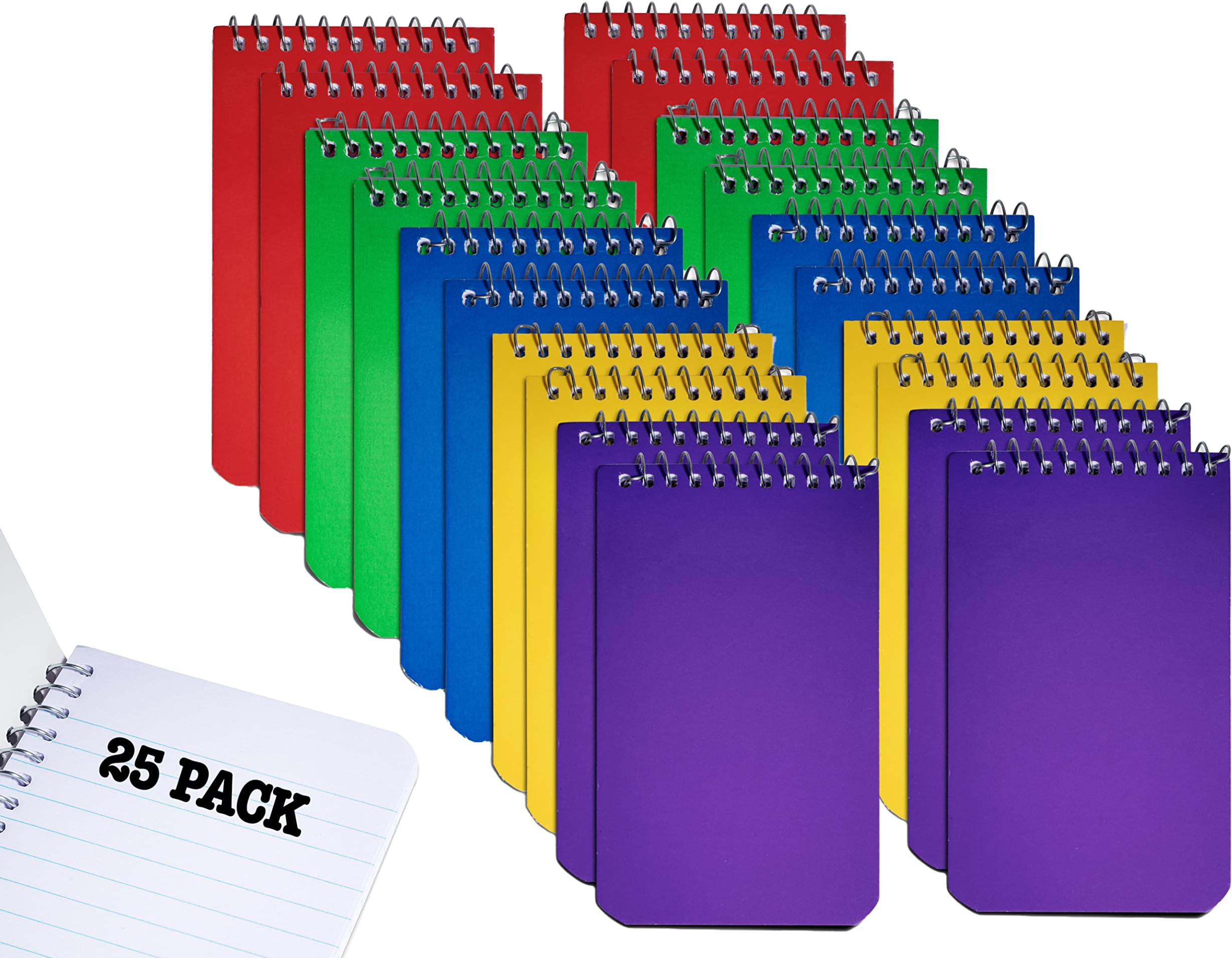 Amazon.com : Memo Books, Wirebound Top Spiral Memo Pads 3x5”, Lined ...
