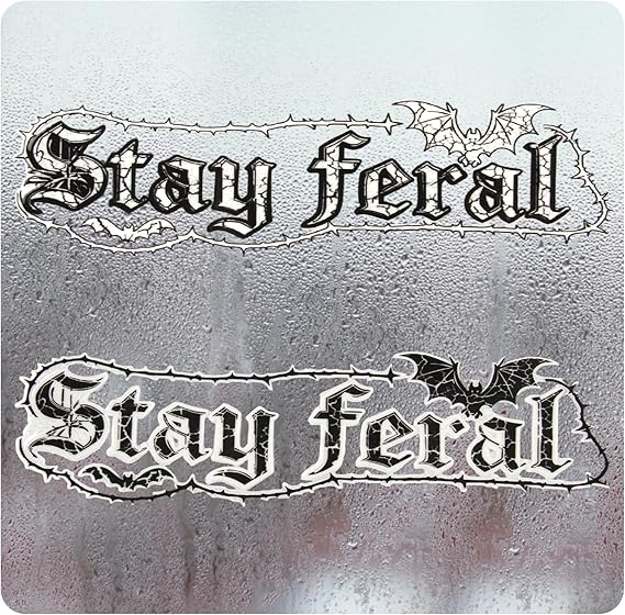 Amazon.com: Stay Feral Bumper Sticker - Gothic Bat Car Decal for ...