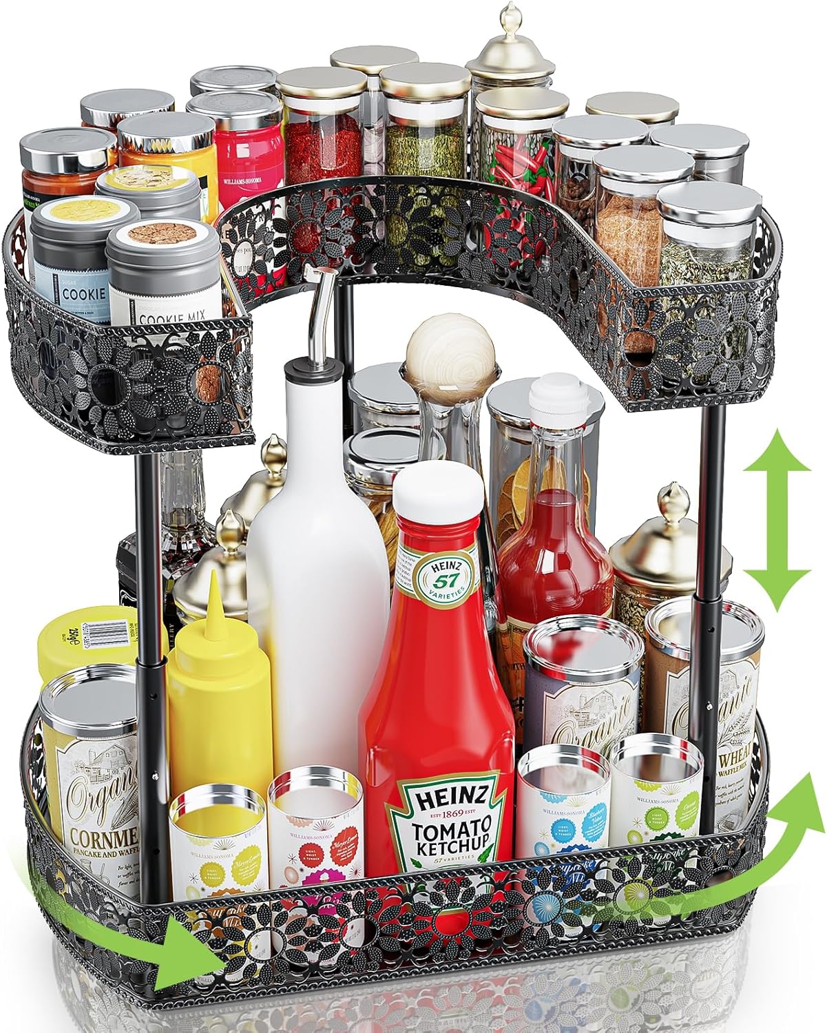 Amazon.com - JBBTOOL 2 Tier Lazy Susan Organizer, Metal Turntable Spice ...