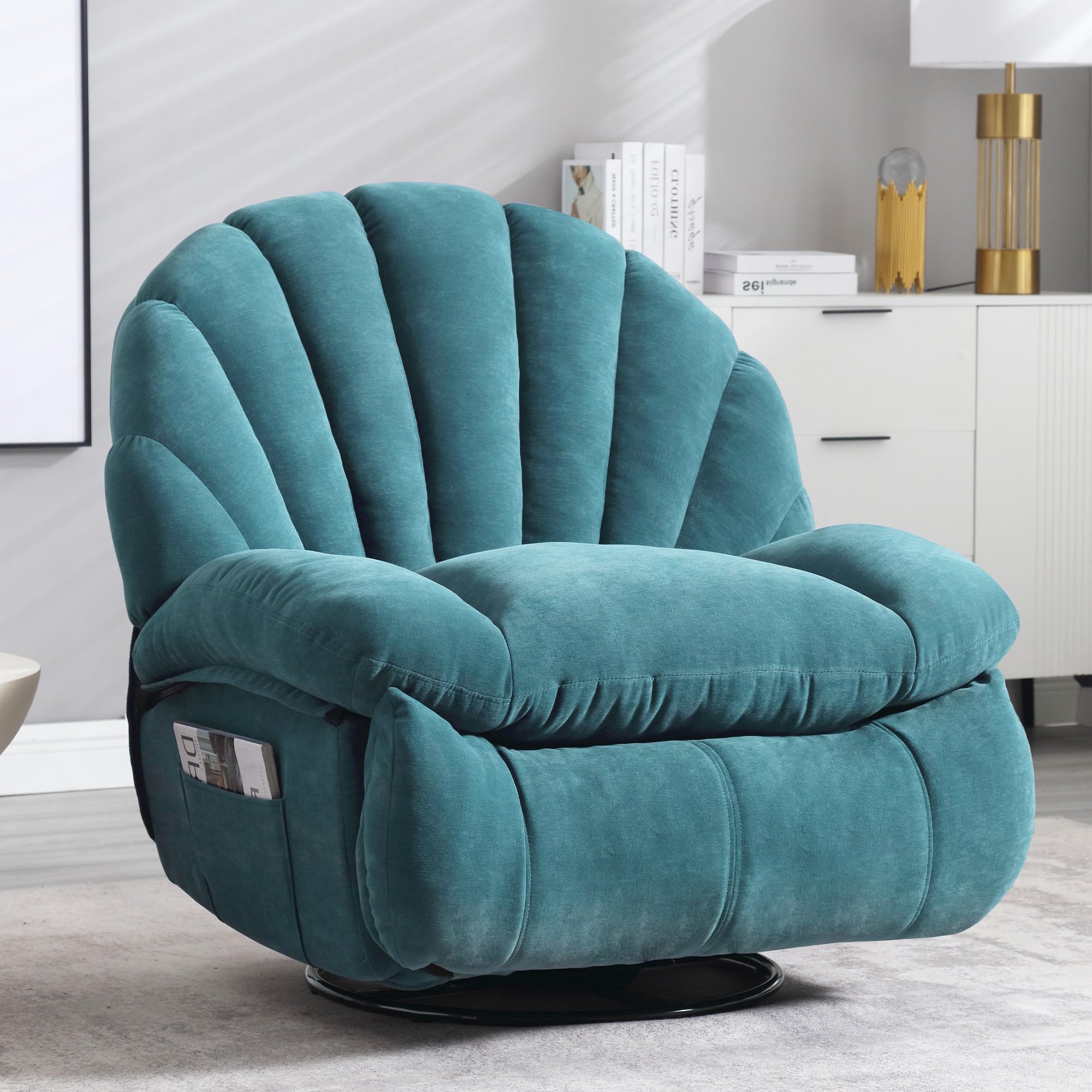 Amazon.com: Smart Oversized Electric Recliner Chair, 360° Round Swivel ...