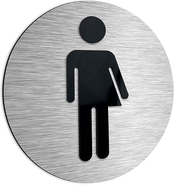 ALÚMADESIGNCO Modern Gender Neutral Toilet Sign - Non Binary Toilets ...