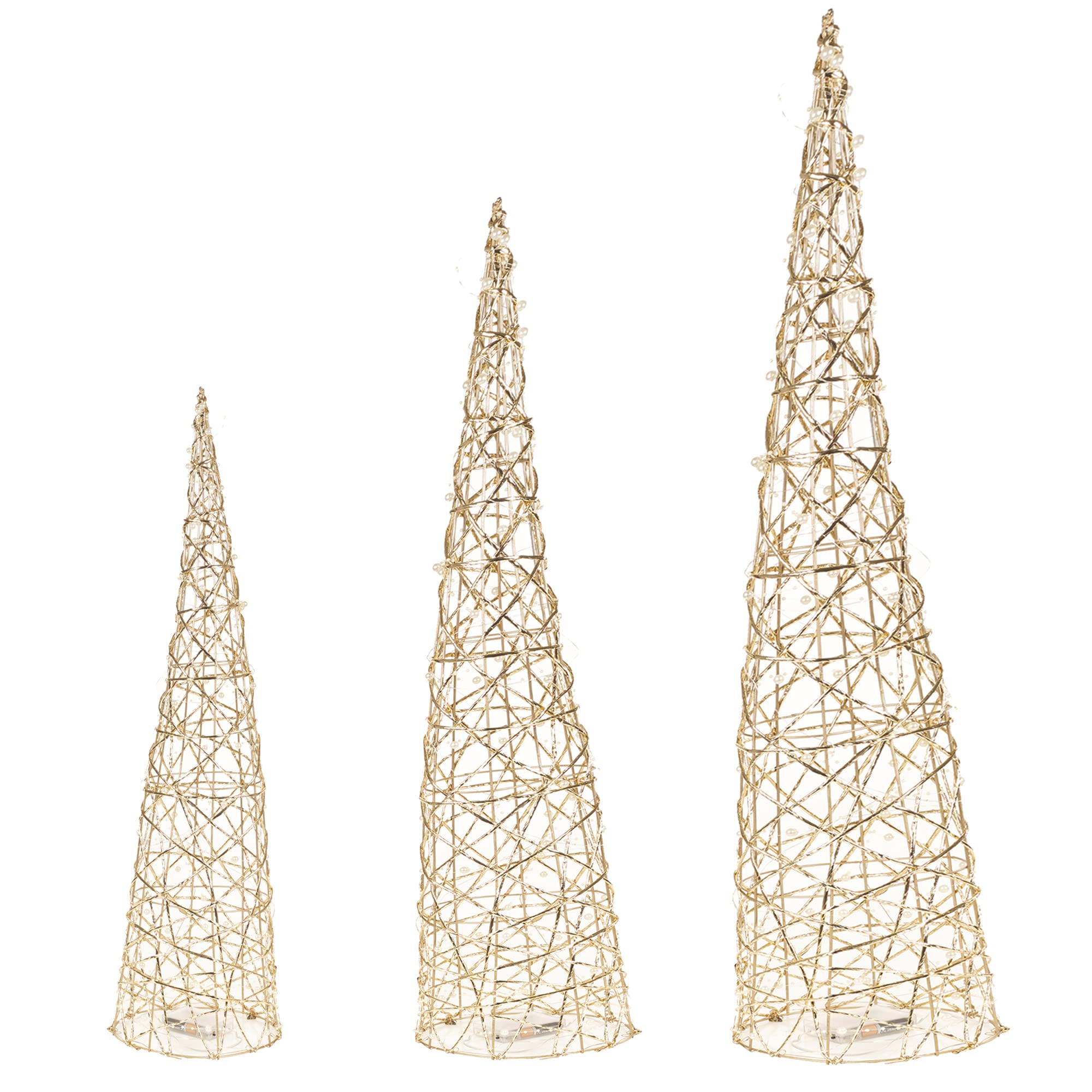 URBNLIVING 3 Pcs Light Up LED Christmas Tree Cones, Xmas Cone Pyramids ...