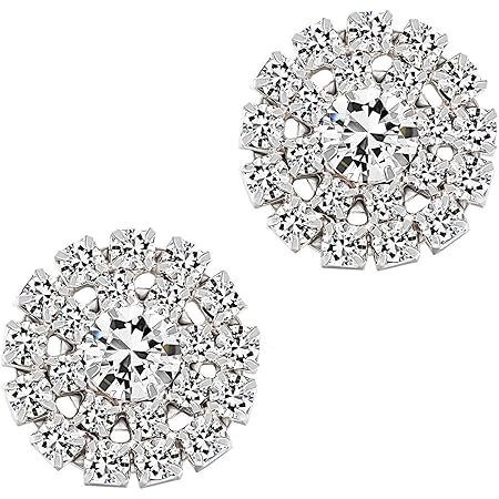 Amazon.com: Wholesale 24PCS 16MM Small Clear Rhinestone Buttons Metal ...