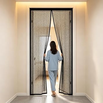 Magnetic Screen Door 116 x 240 cm with Powerful Magnets and Full Frame ...