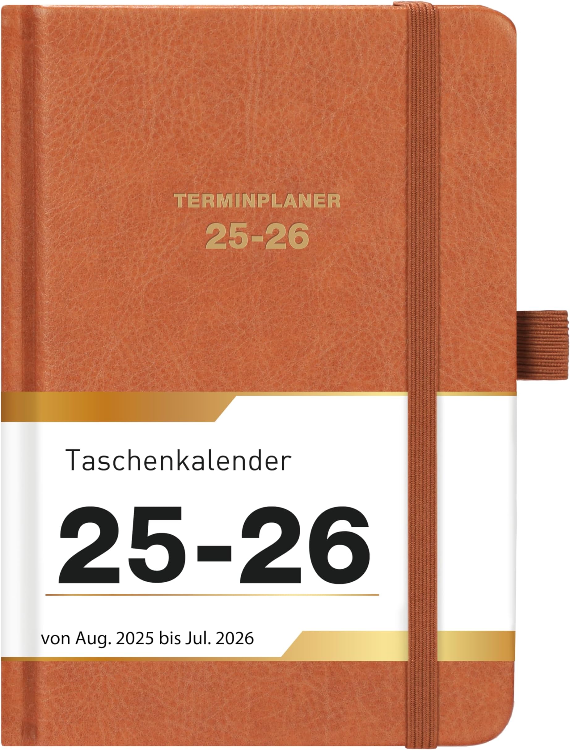 Kalender 2025 2026 Buchkalender Personal A6, 1 Woche 2 Seiten mit Tabs, Notizen, Kontakt ...