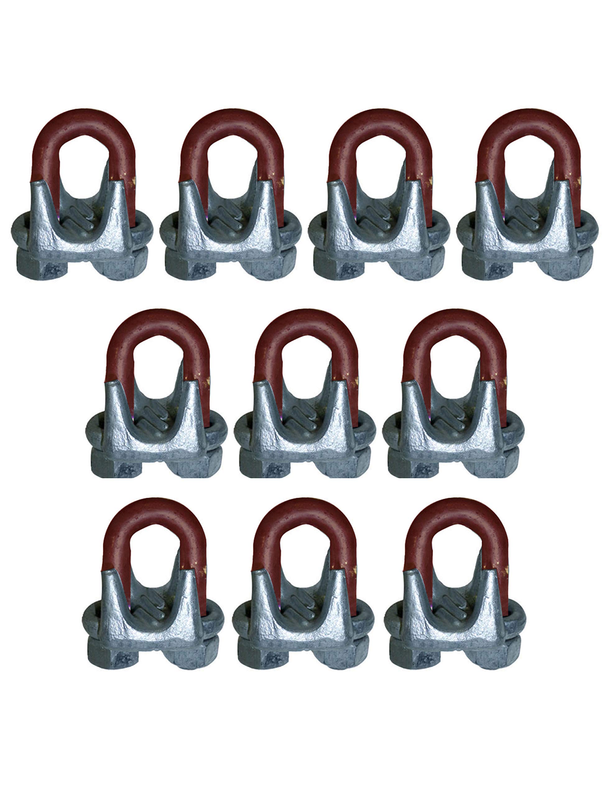 Buy 10 Pack - 1/4" Drop Forged Wire Rope Clips/Clamps/U-Bolts/Wire Rope ...