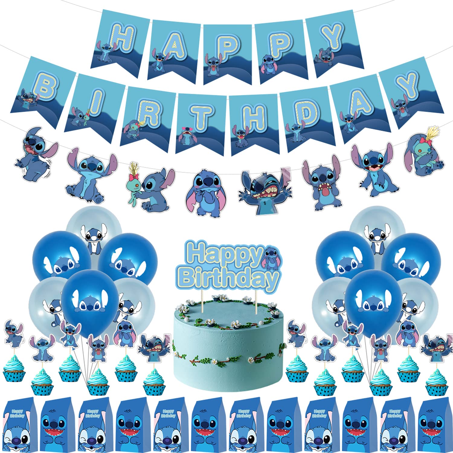 Stitch Birthday Decorations Stitch Party Supplies Includes Stitch Gift ...