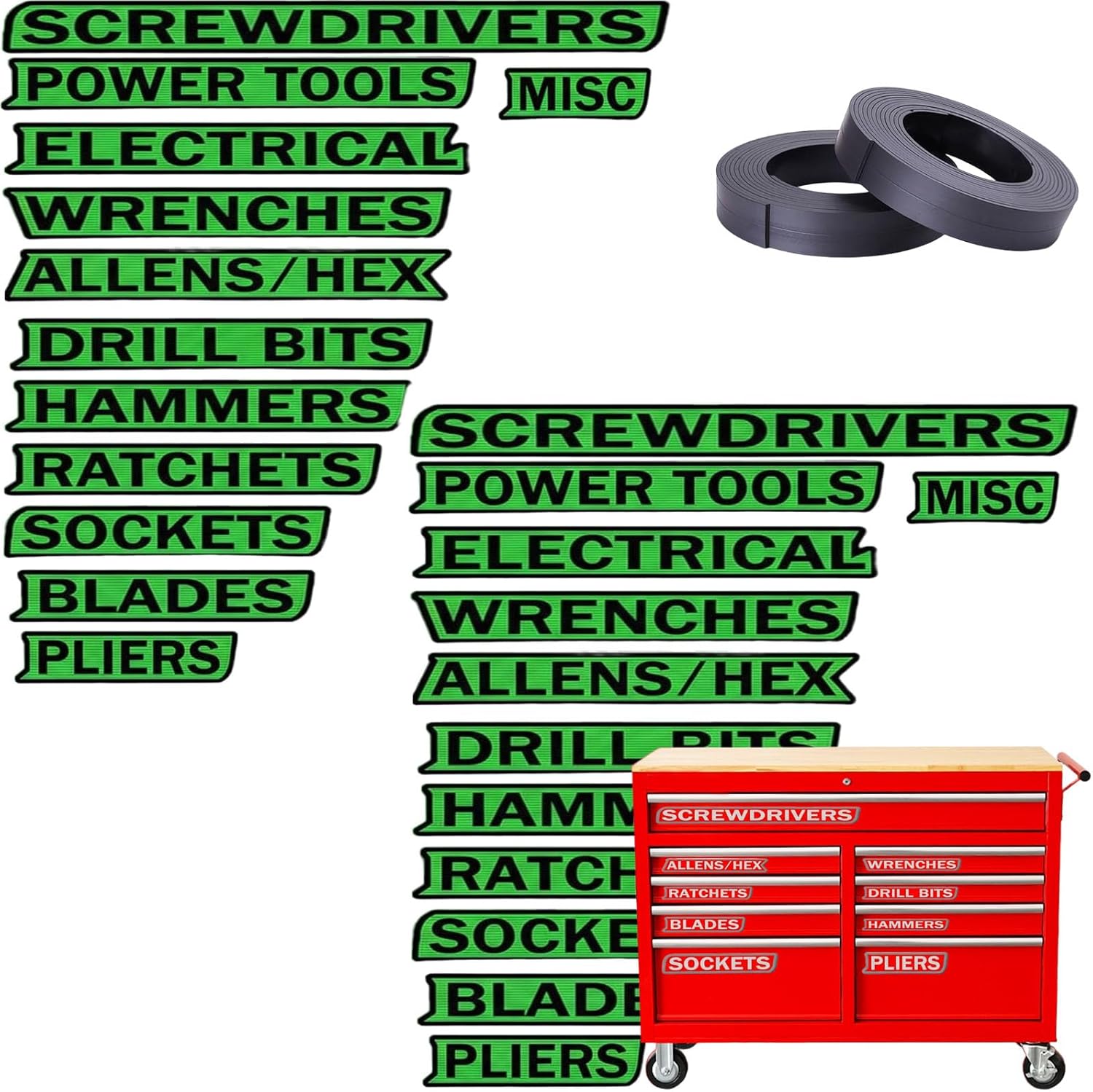 Amazon.com: Magnetic Toolbox Labels, 12/24 Pack of 3D-Printed Tool Box ...
