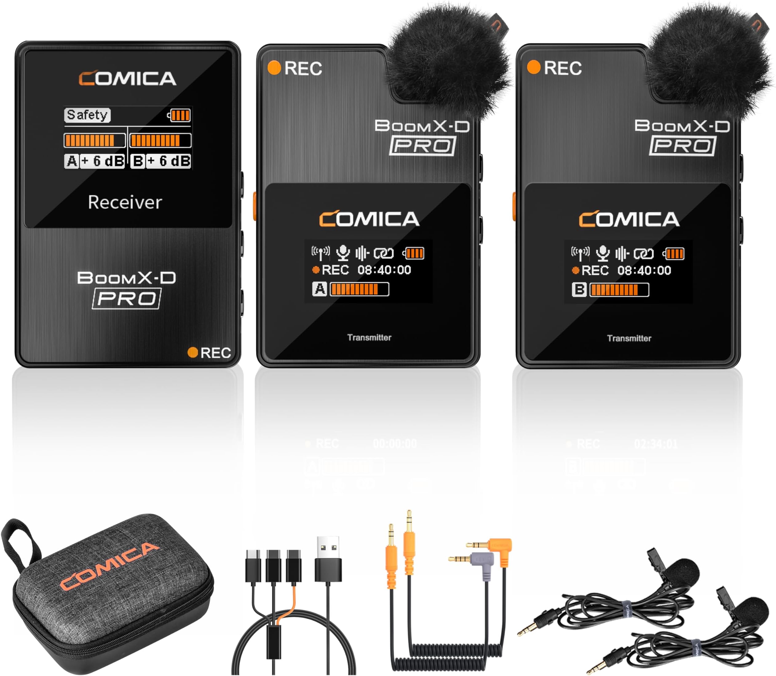 Amazon.com: COMICA BoomX-D2 PRO Wireless Lavalier Microphone, 16GB ...