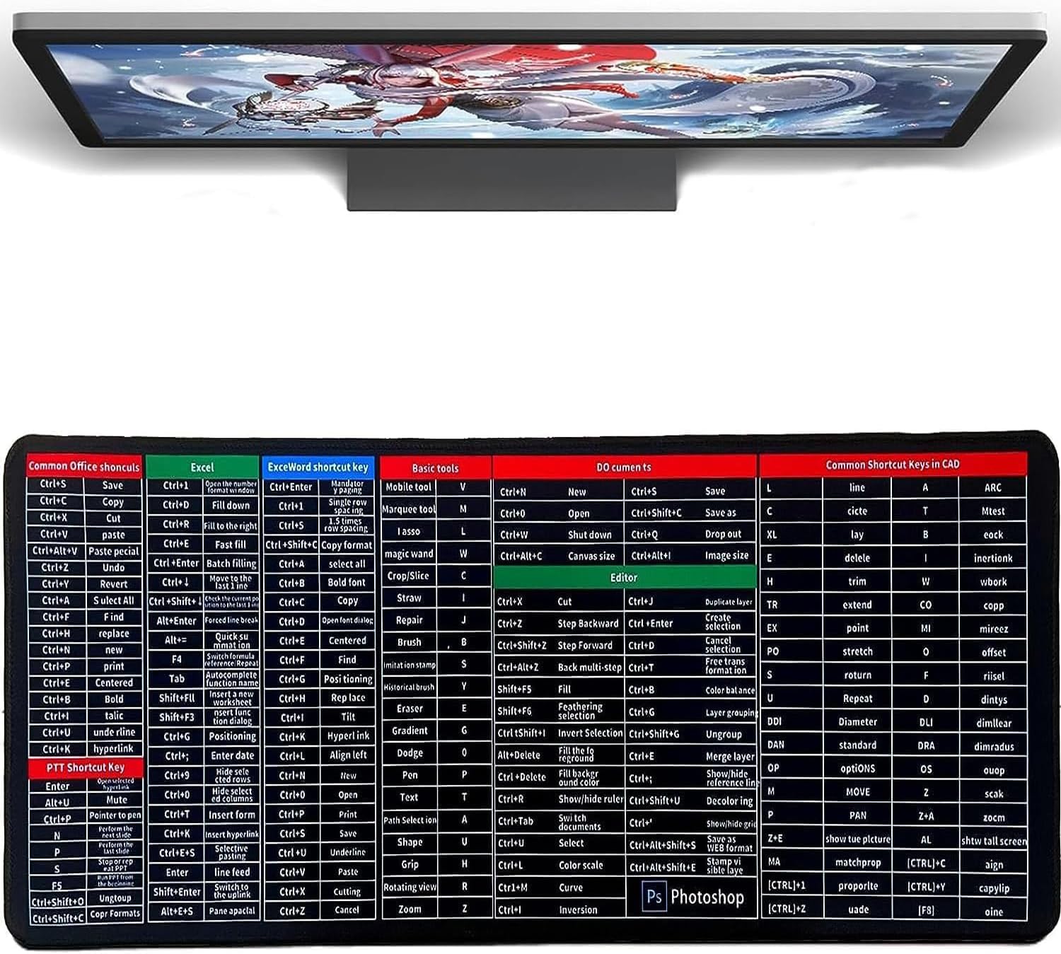 Amison Quick Key Large Anti Slip Keyboard Pad, 800 x 300 x 3mm Keyboard ...