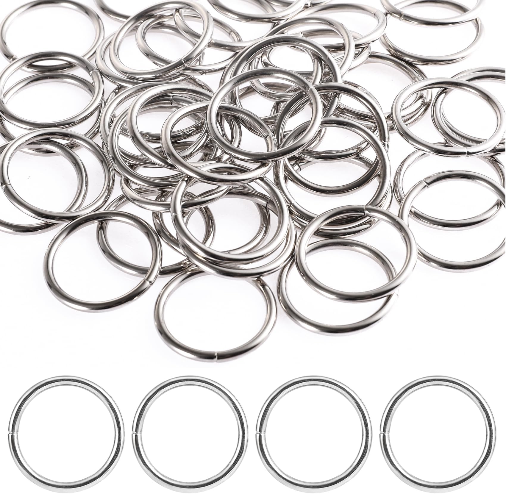 Amazon.com: HLTOO 50PCS Metal O Rings, 1 Inch Heavy Duty 304 Stainless ...