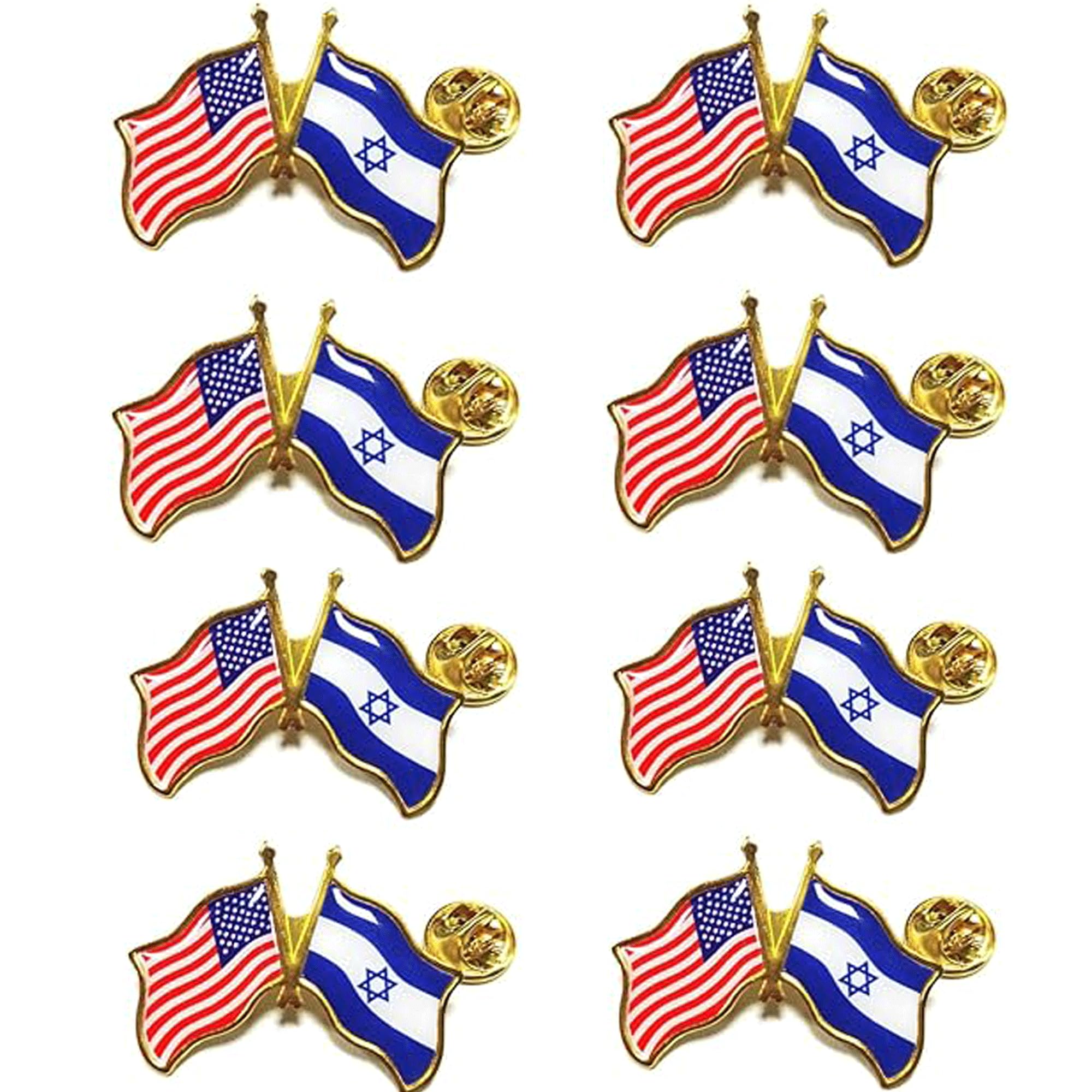 Amazon.com: 8PCS America Israel Flag Lapel Pins, American Israel Flag ...