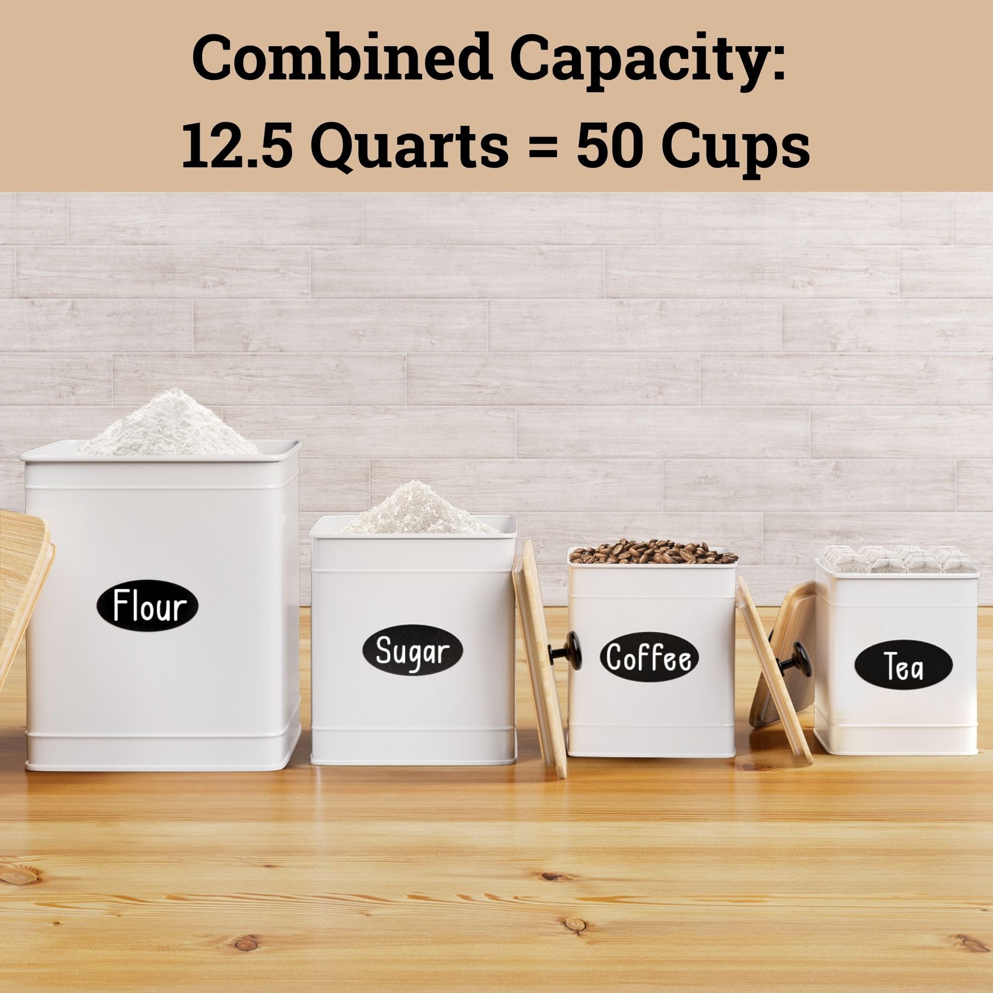 Canisters With Chalkboard Labels Kitchen Canisters For Countertop Set