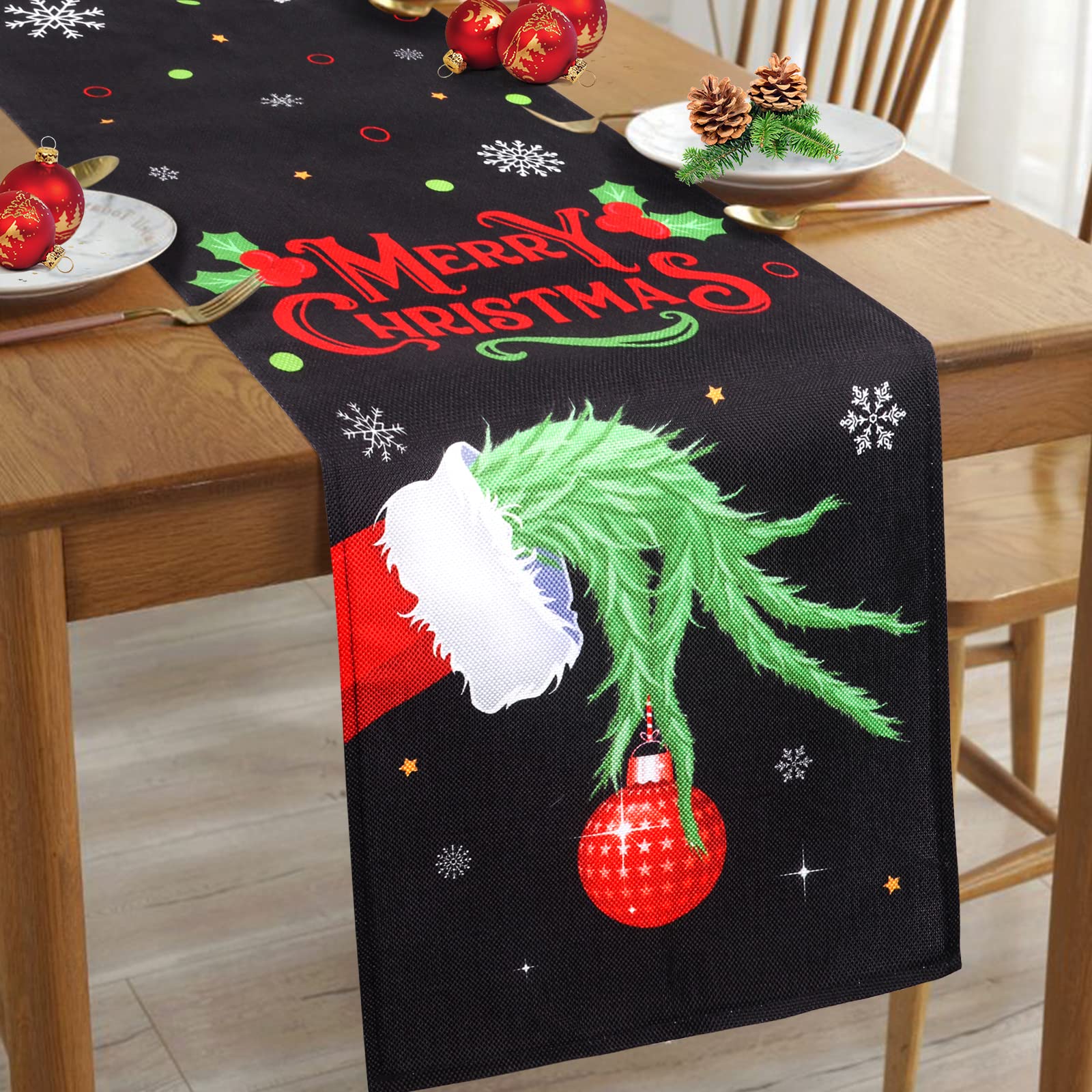 Fowecelt Christmas Table Runner Elf - Elf Christmas Decorations, Elf ...