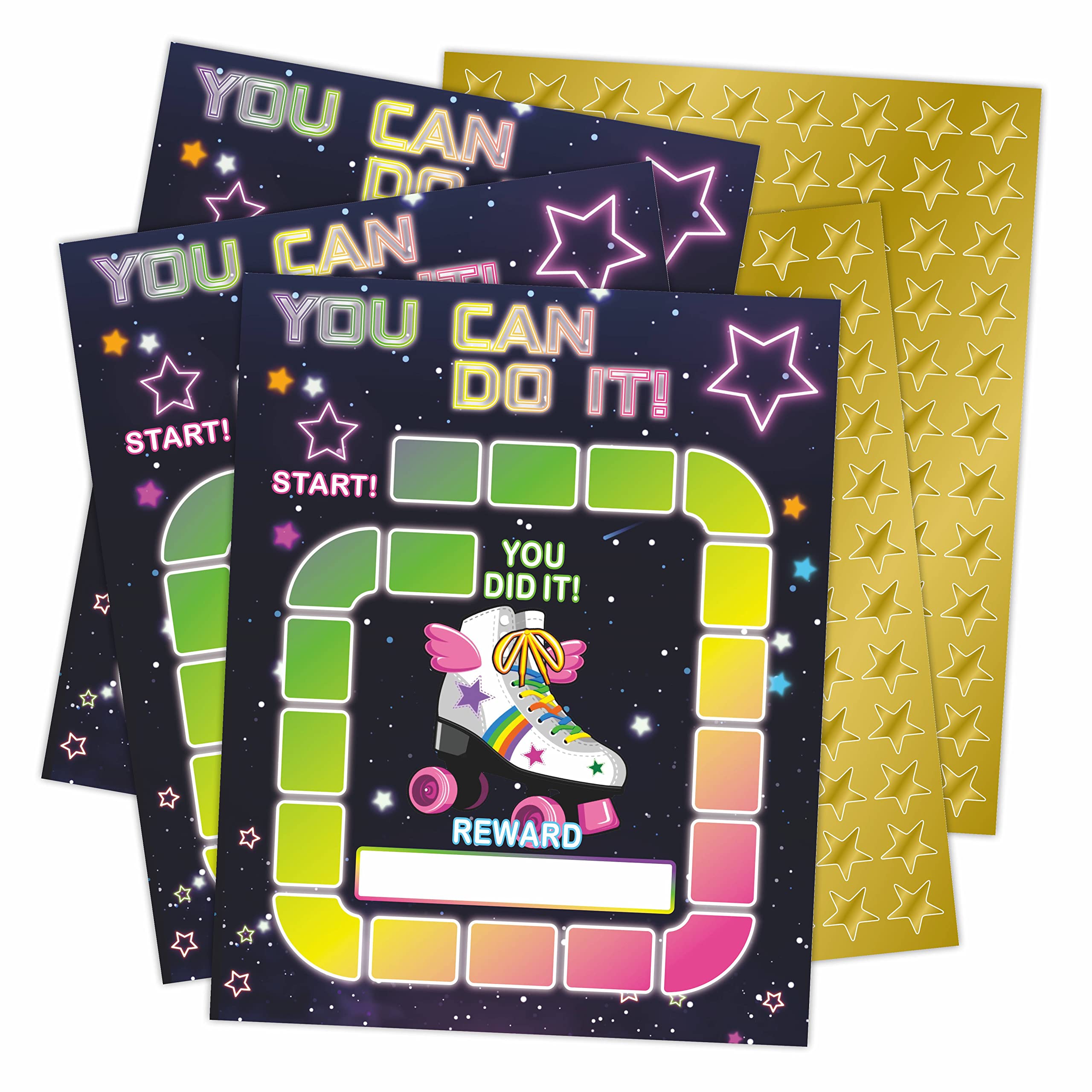 Amazon.com : Reward Chart Set - Roller Skate Theme - 10 Charts with 216 ...