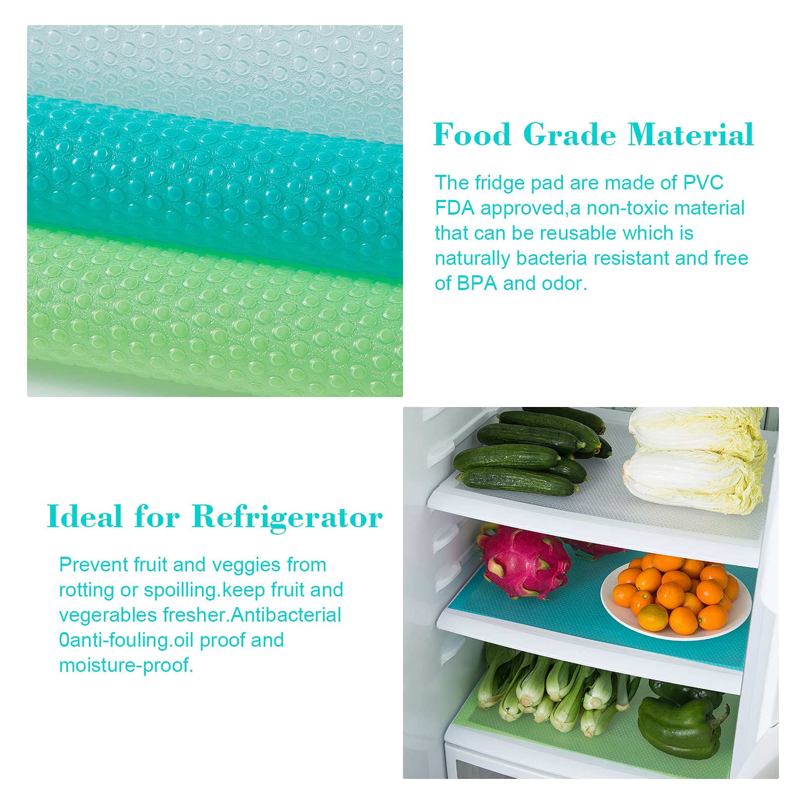 Gorilla Grip 6 pack Refrigerator Mats, Washable Refrigerator Liners ...
