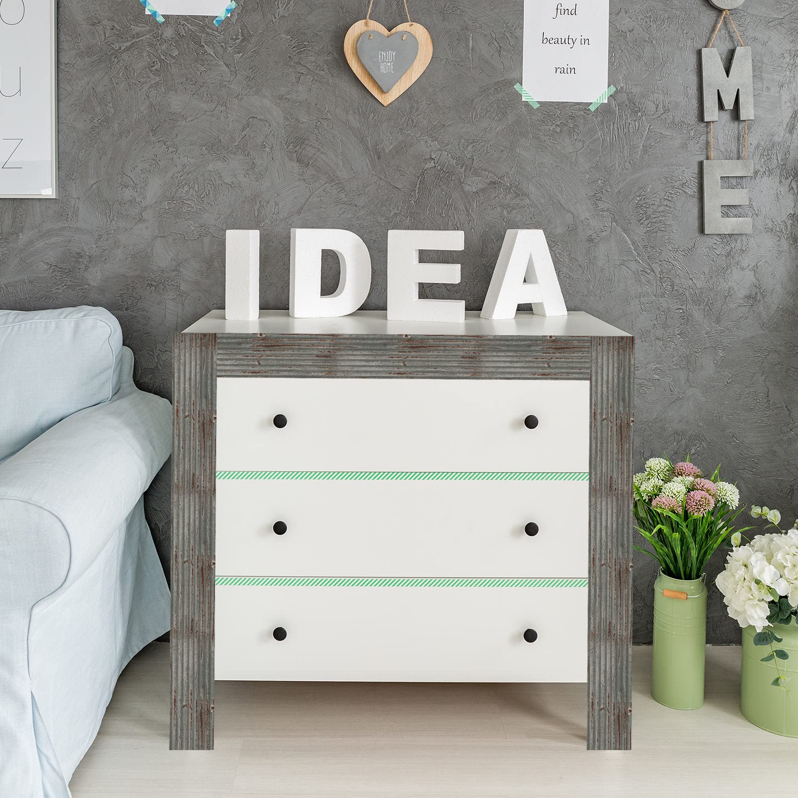 Snapklik.com : Corrugated Metal Bulletin Board Border Farmhouse Border ...